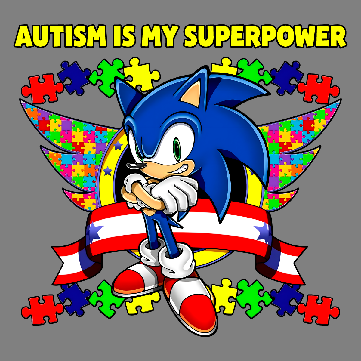 Sonic Autism Is My Superpower PNG Digital Download Files - Inspire Uplift