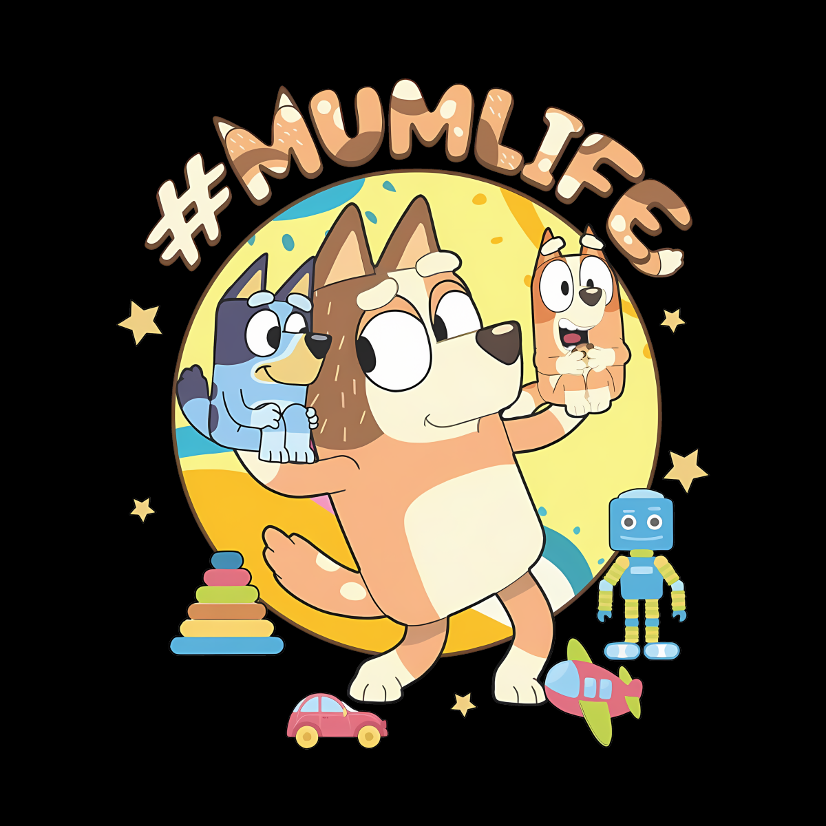 Retro Bluey Mum Life Chilli Heeler PNG Digital Download File | Inspire ...
