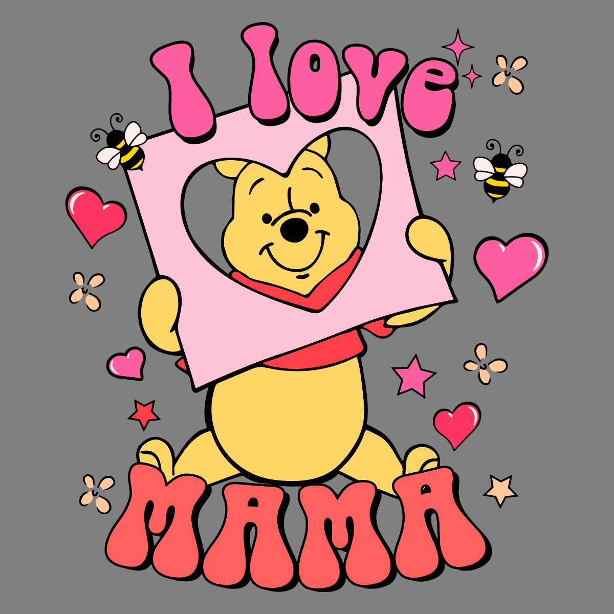 Groovy I Love Mama Winnie The Pooh SVG Digital Download File | Inspire ...
