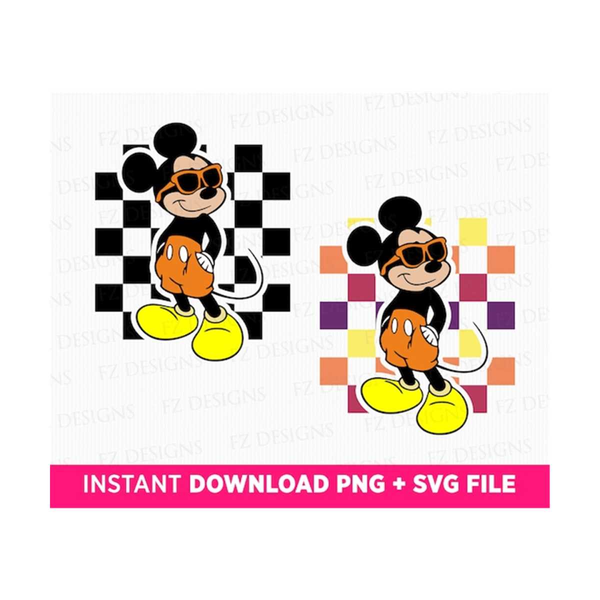 Cool Summer Mouse Svg, Checkered Mouse with Glasses Svg, Ret - Inspire ...