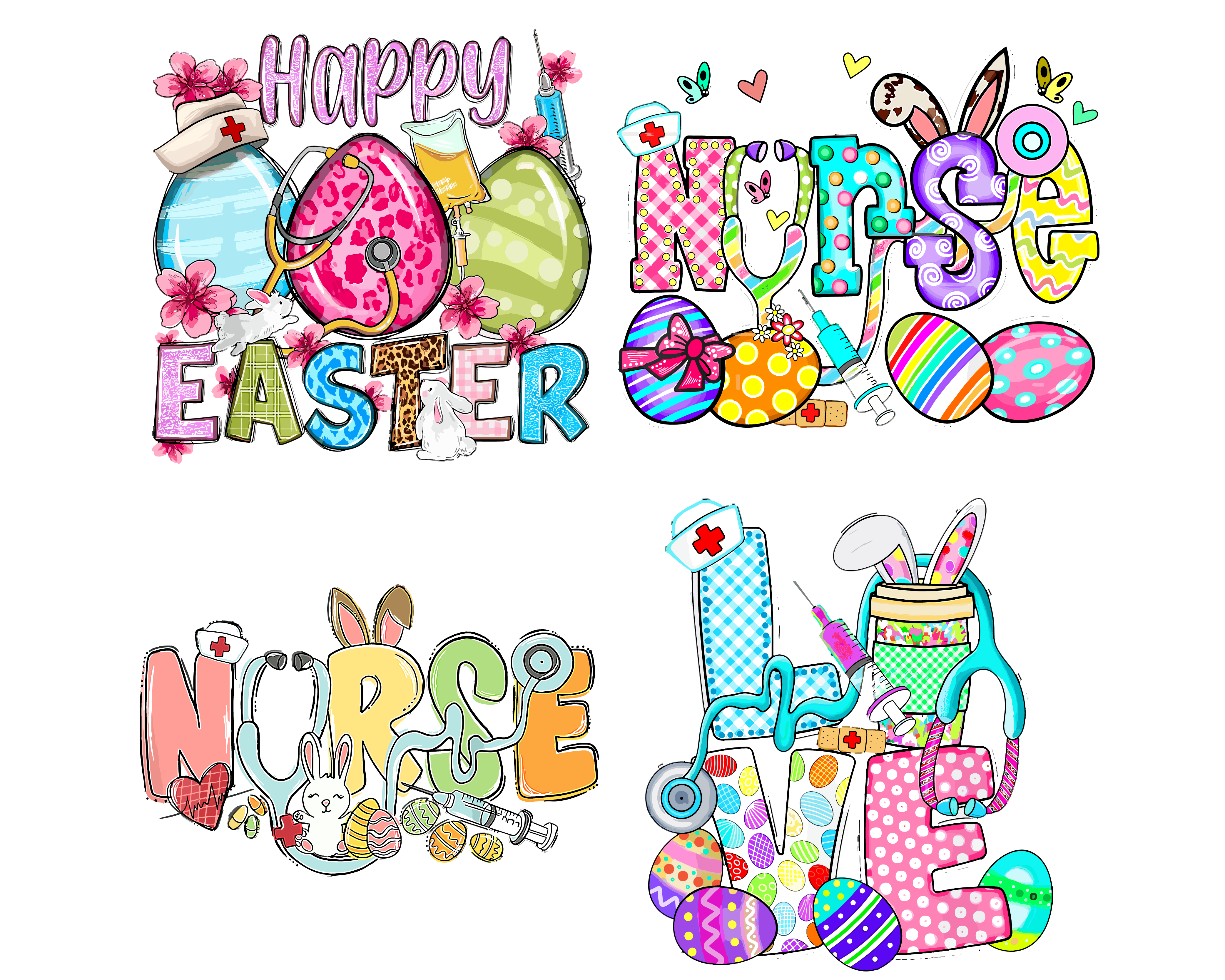 Easter Nurse Png Bundle, Hoppy Nurse Png, Easter Bunny Png, | Inspire ...