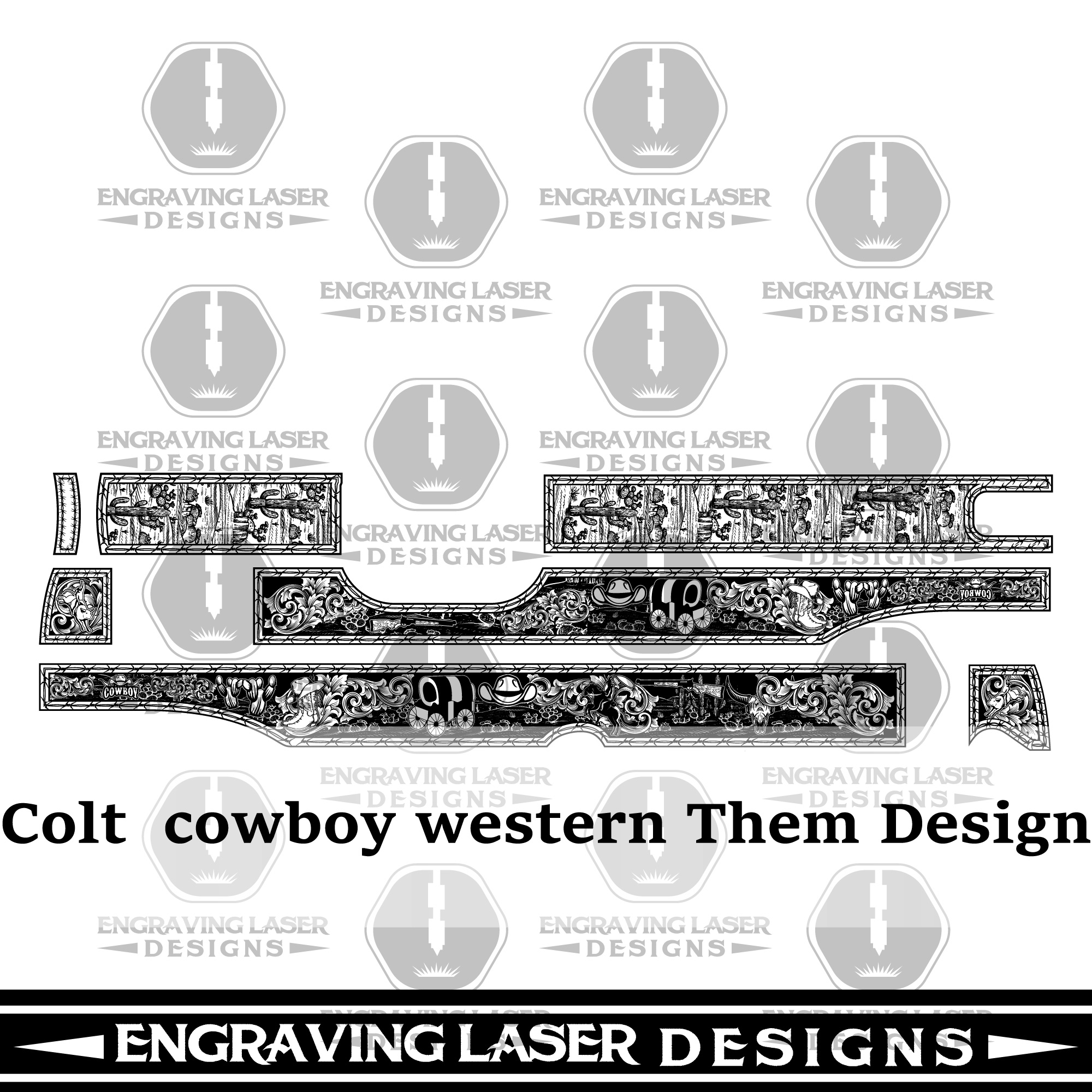 Engraving Laser Designs Colt cowboy western Them Design - Inspire Uplift