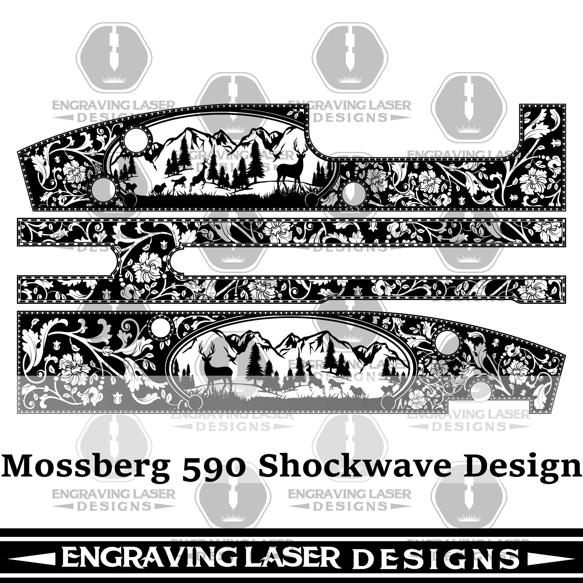 Engraving Laser Designs Mossberg 590 Shockwave Design - Inspire Uplift