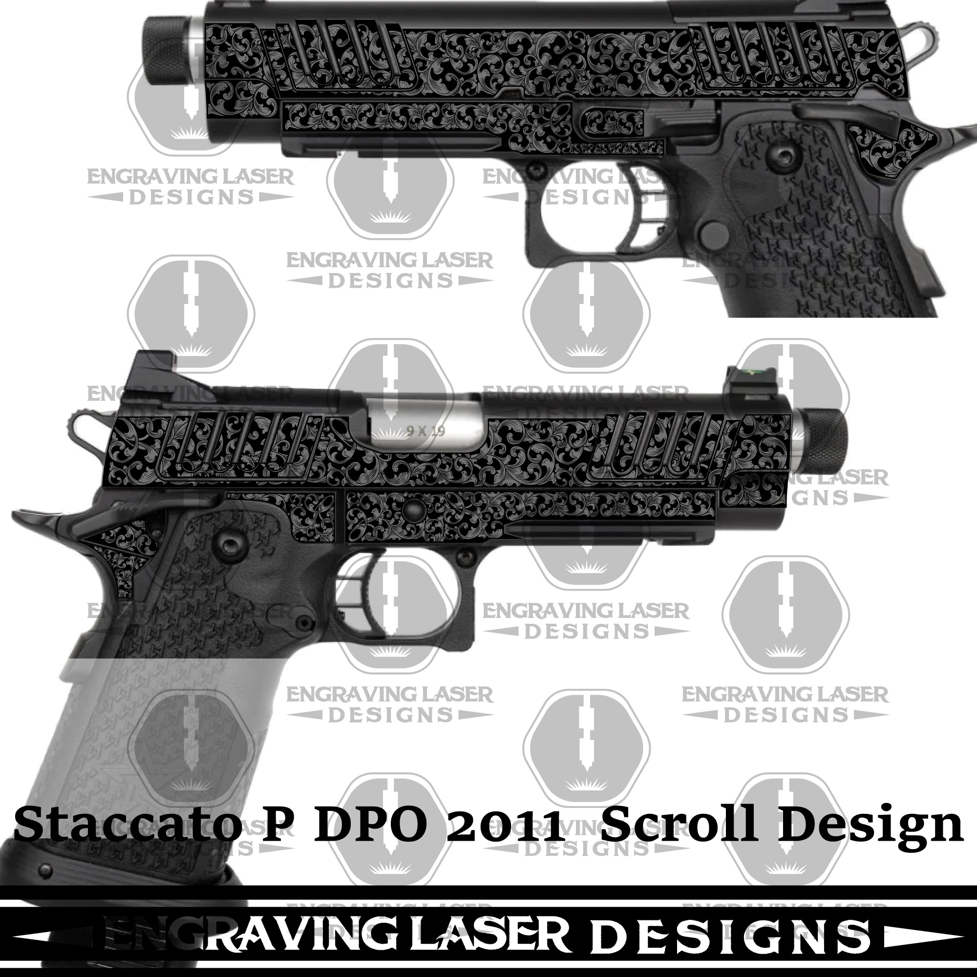 Engraving Laser Designs Staccato P DPO 2011 Scroll Design - Inspire Uplift
