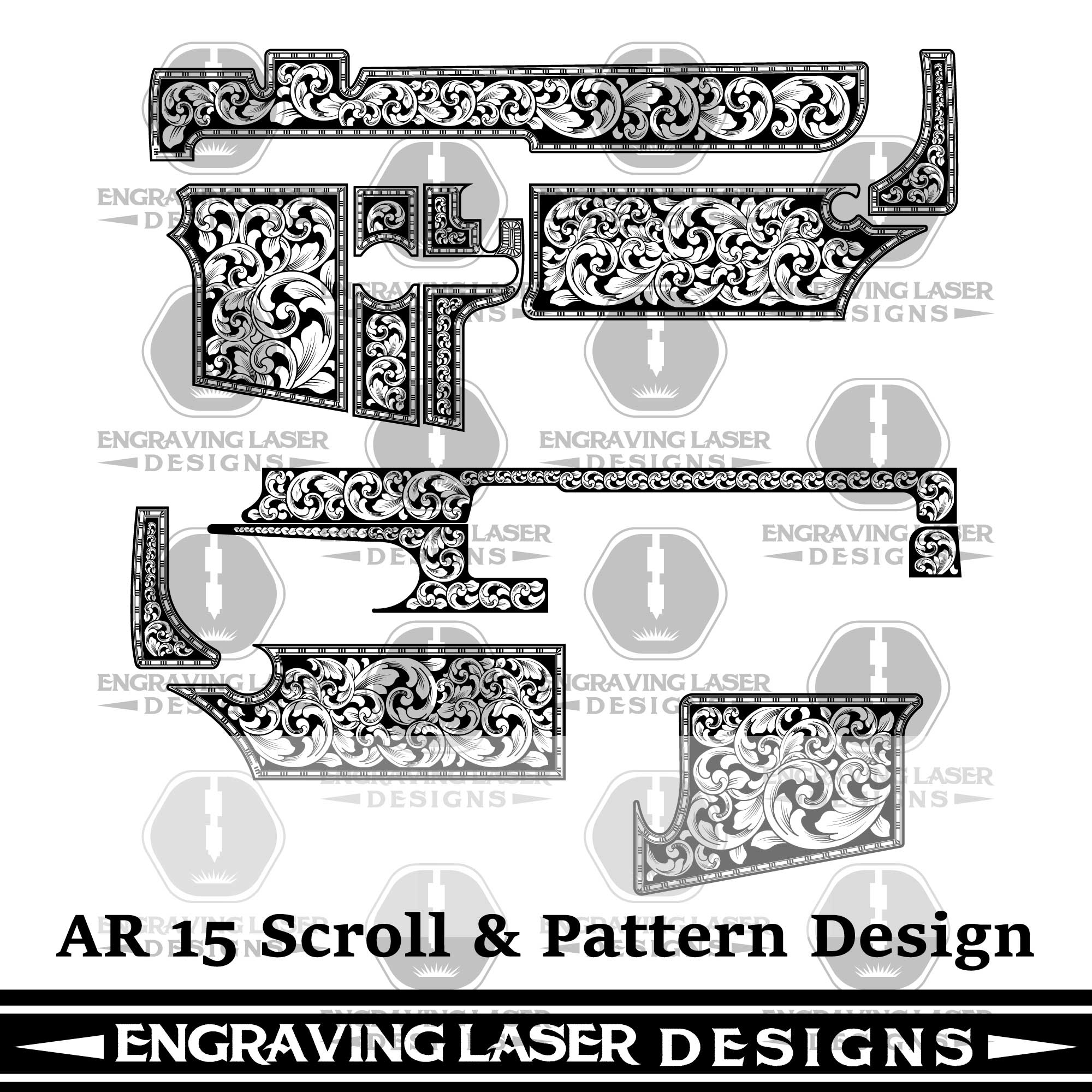 Engraving Laser Designs AR 15 Scroll & Pattern Design | Inspire Uplift