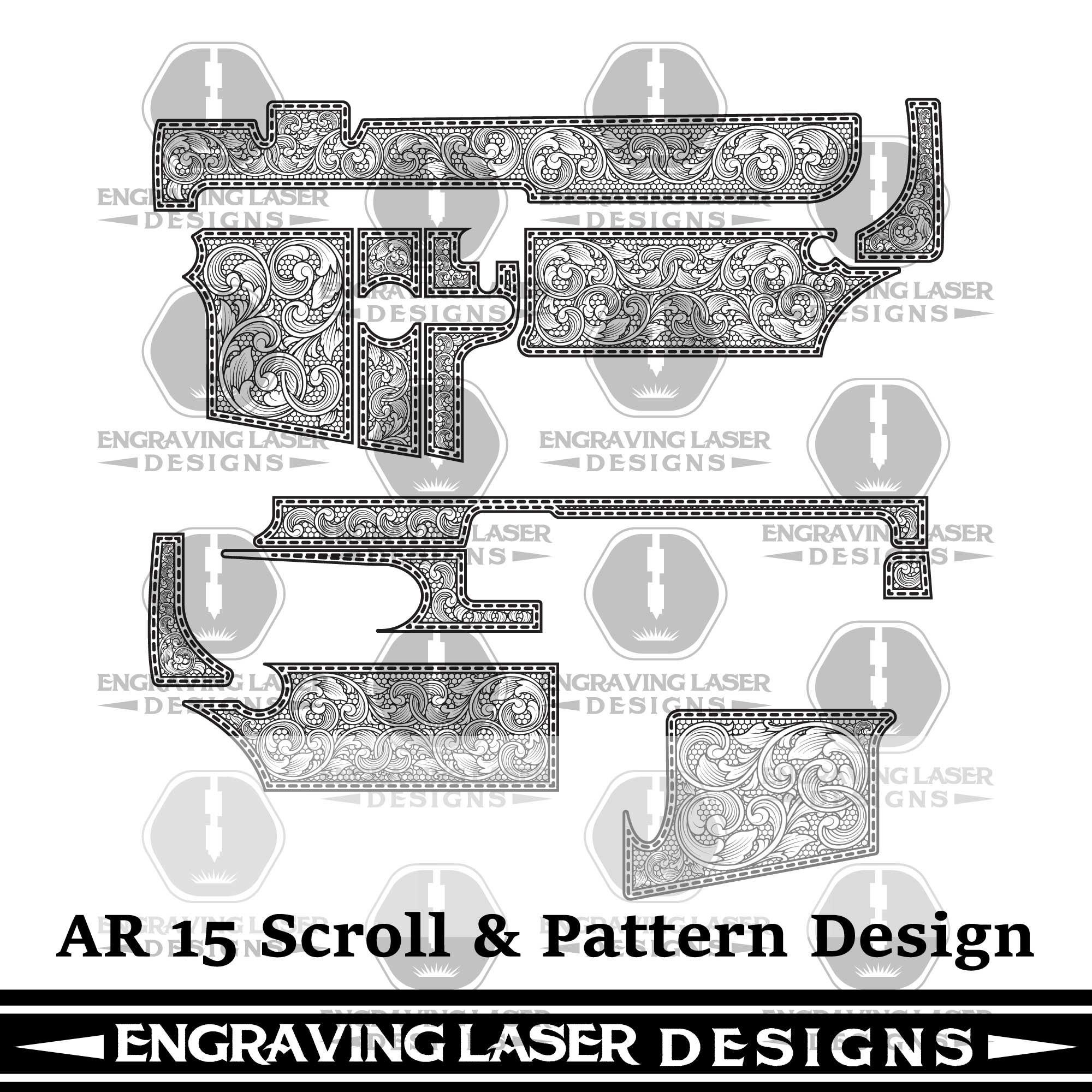 Engraving Laser Design AR 15 Scroll & Pattern Design | Inspire Uplift