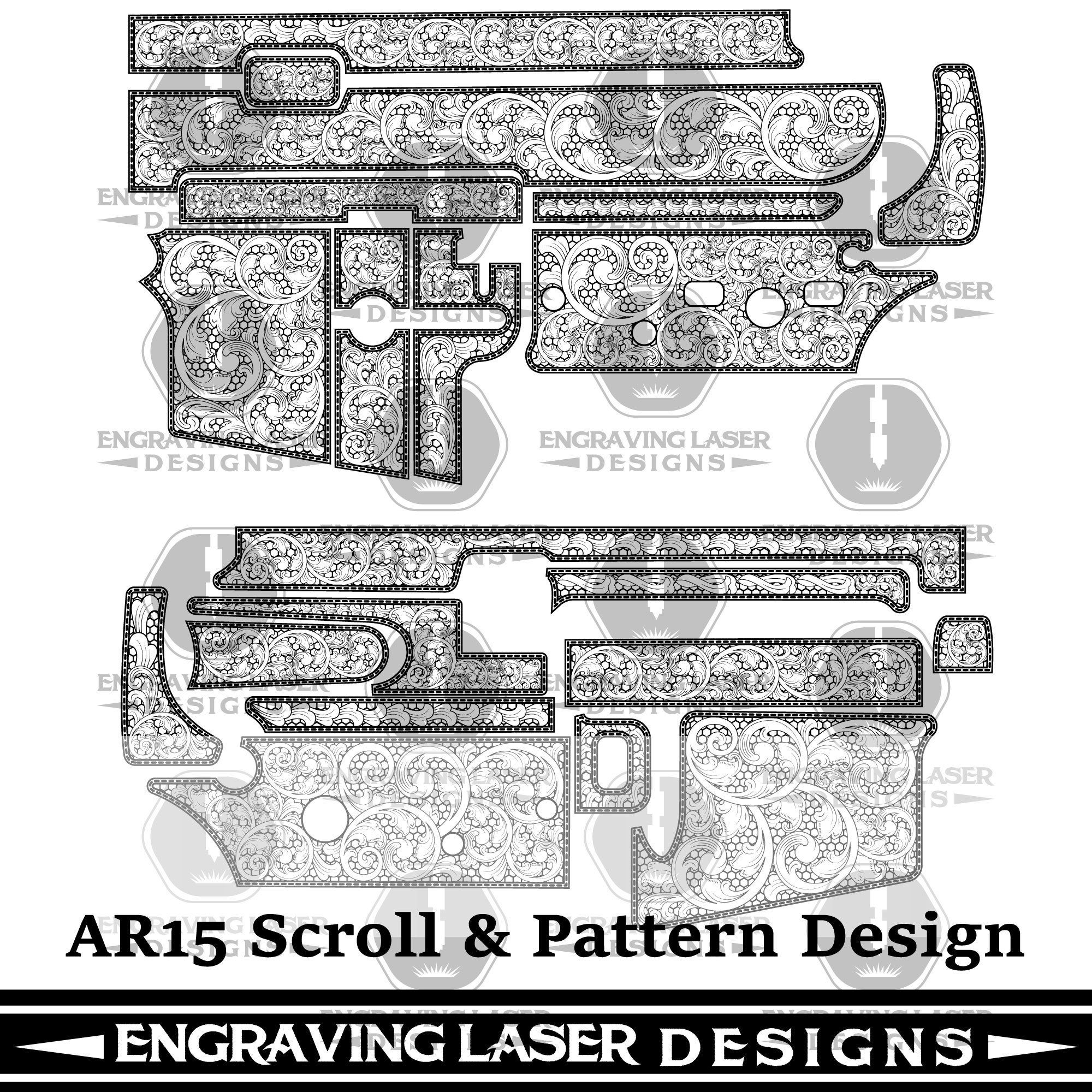 Engraving Laser Designs AR15 Scroll & Pattern Design | Inspire Uplift