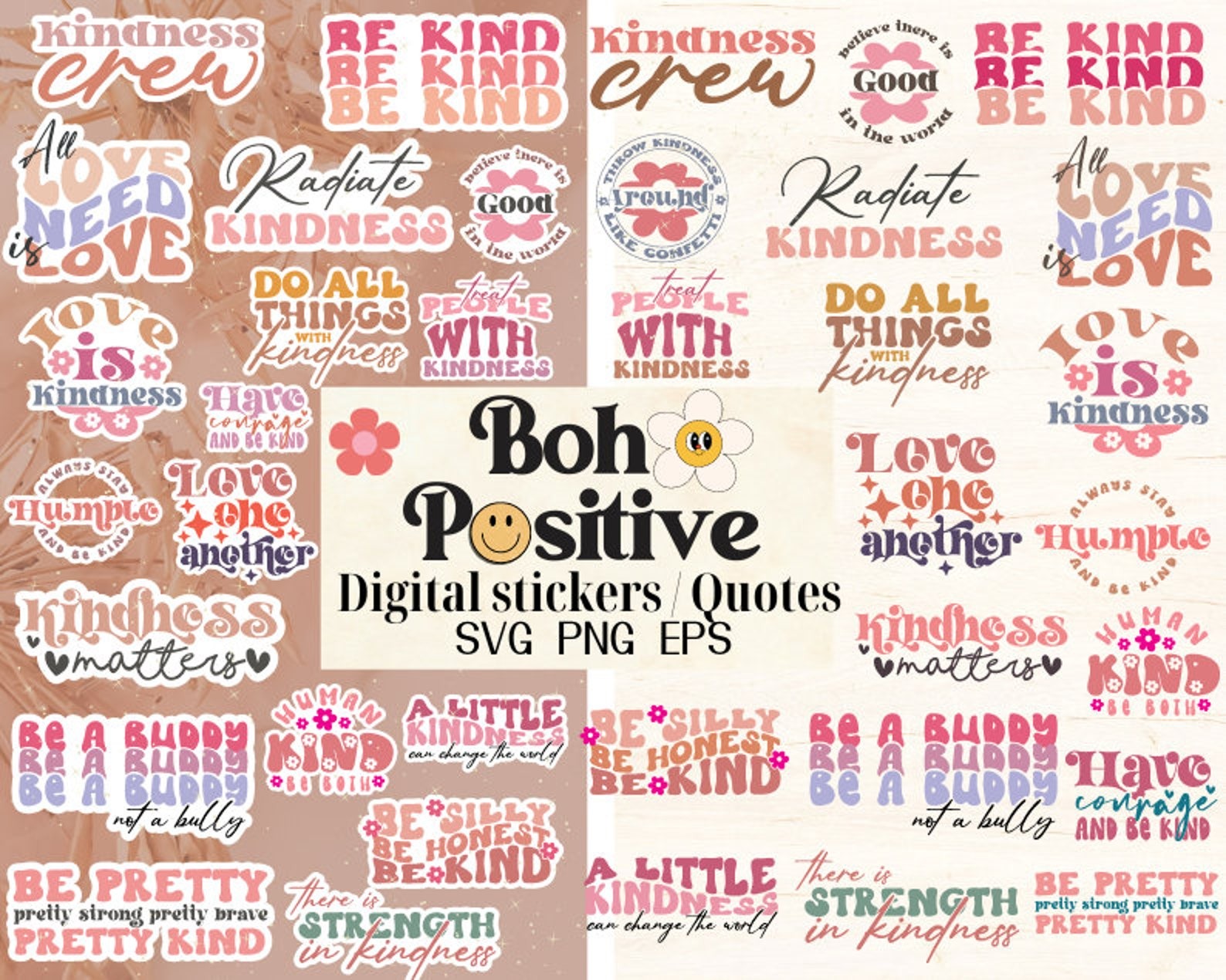 Positive Affirmations | Svg Png Bundle | Digital Stickers | | Inspire ...