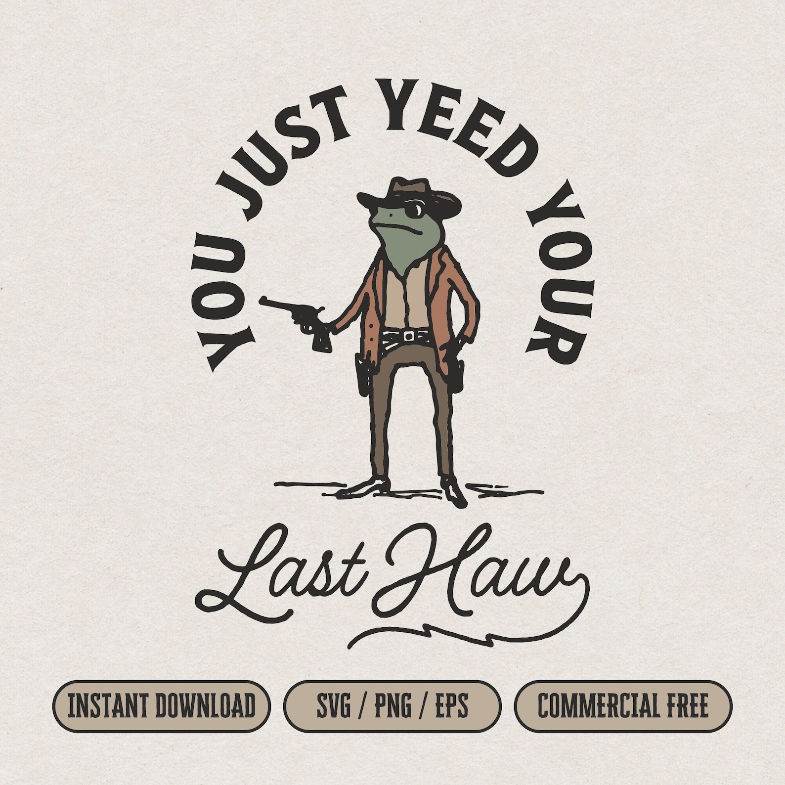 Funny Frog Cowboy SVG file for Print & Cut, Western Style Co | Inspire ...