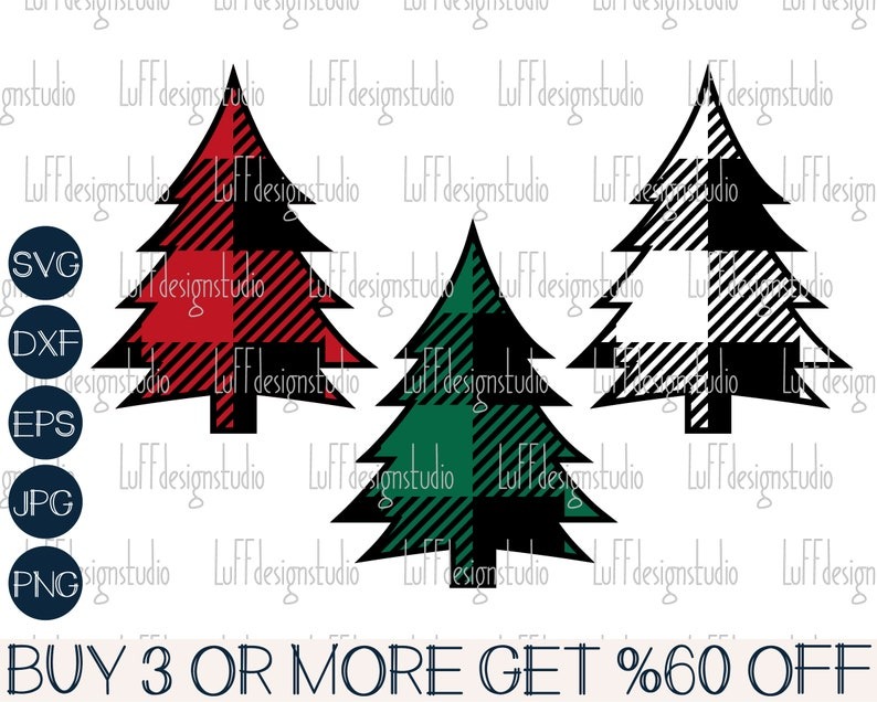 Christmas Tree SVG, Buffalo Plaid Trees SVG, Pine Tree SVG, | Inspire ...