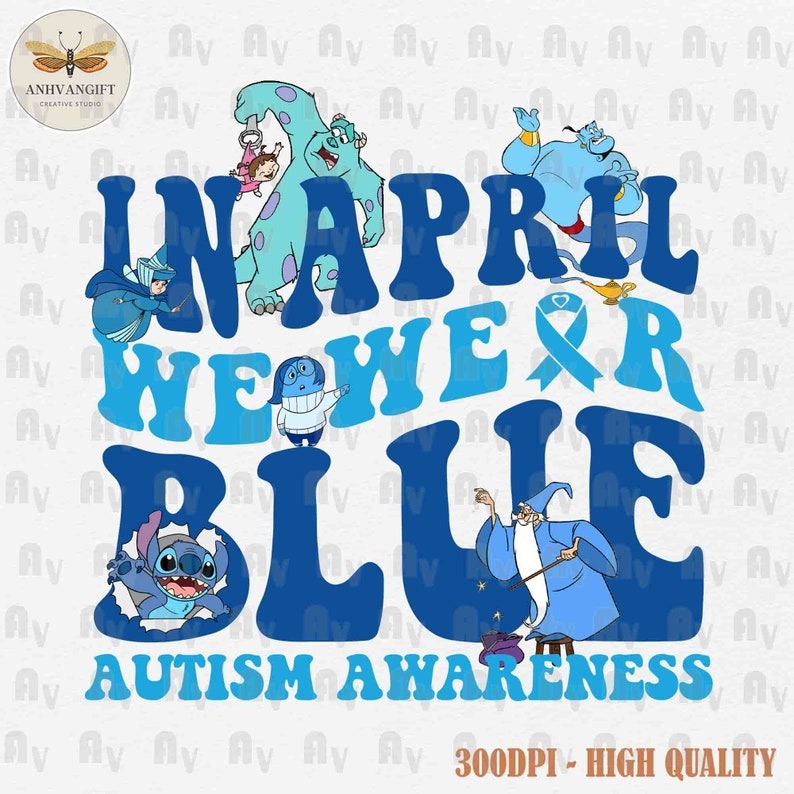 We Wear Blue For Autism Awareness PNG, Autism Day Png, Autis | Inspire ...