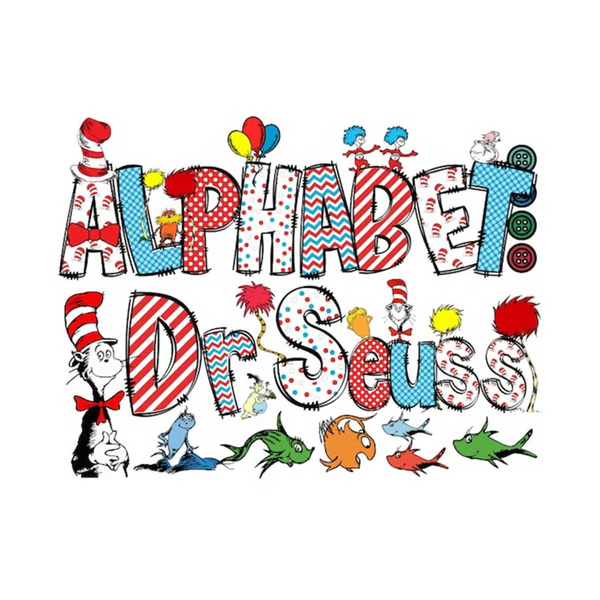 Seuss Alphabet Png, Dr. Suess Bundle, Dr. Suess Font PNG, Do | Inspire ...