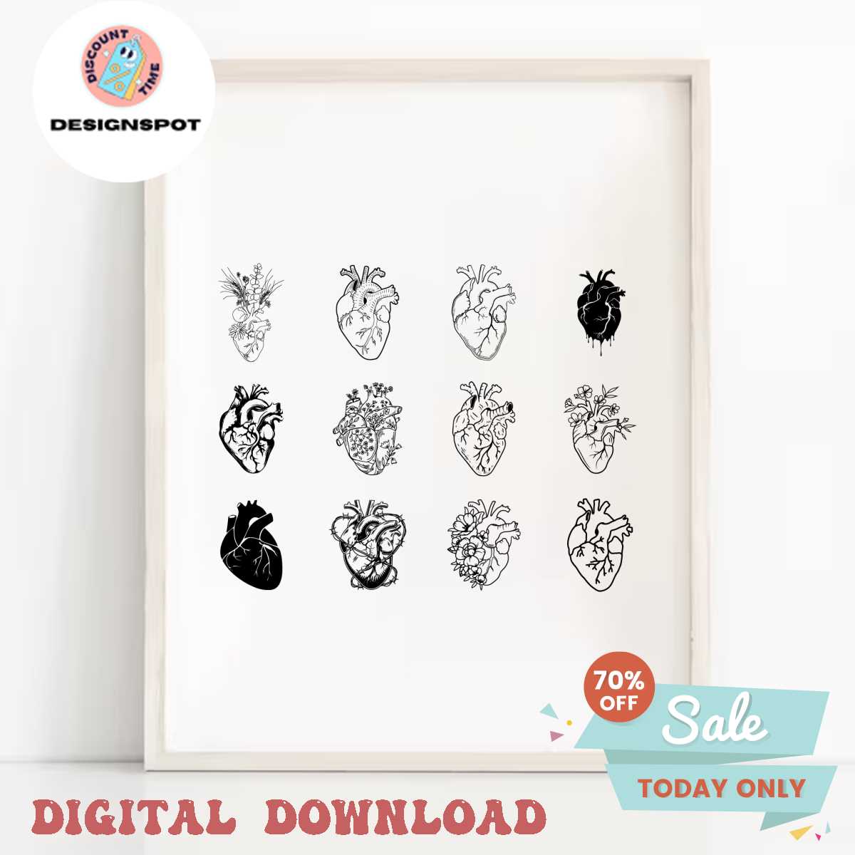 Anatomical Heart, Flower Heart Svg, cardiac svg, Cardiology | Inspire ...