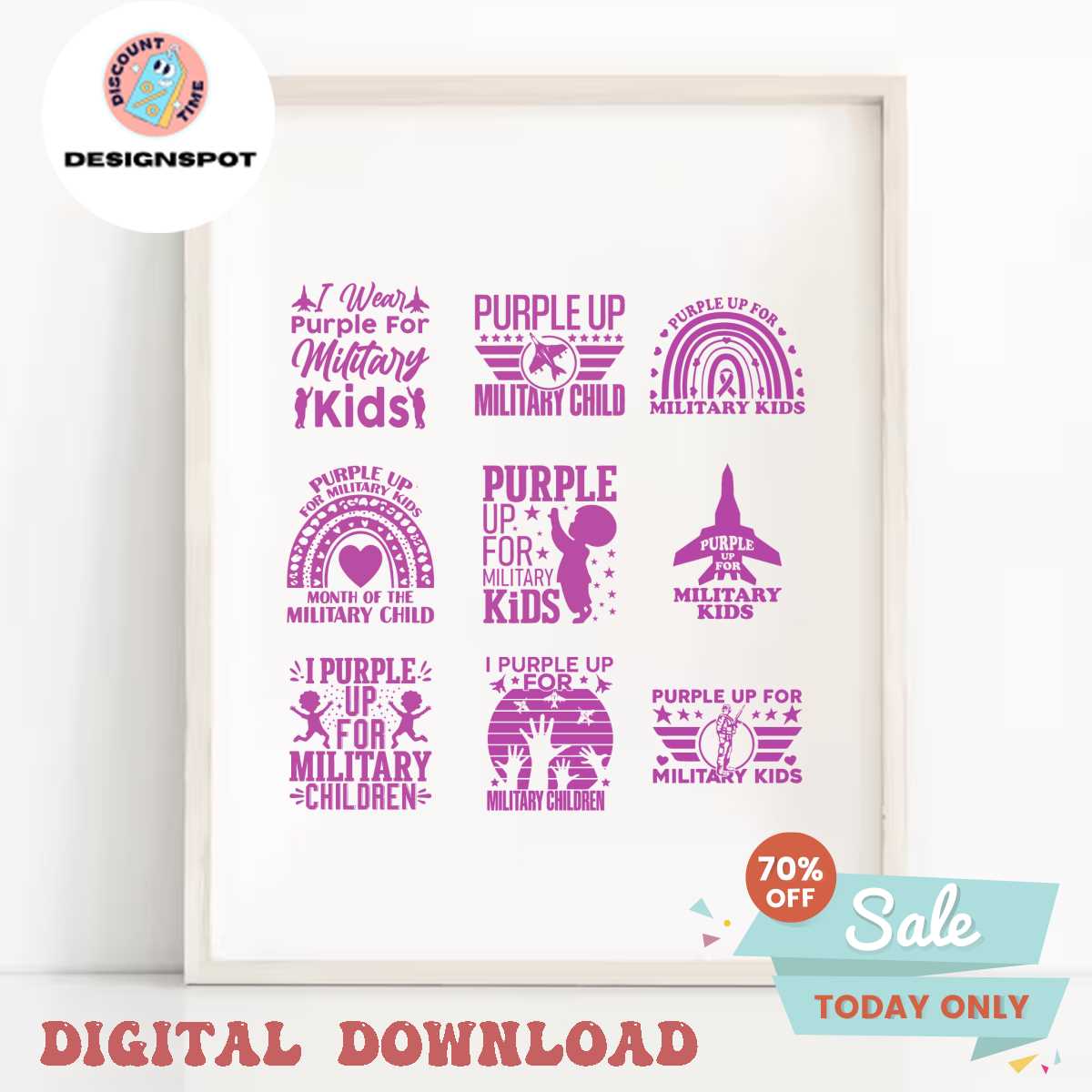 Purple Up Military Child Svg Png Bundle, Month of the Milita | Inspire ...