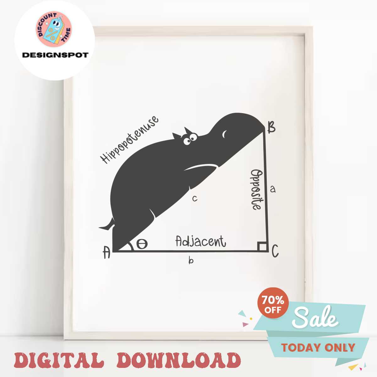 Hippopotenuse svg dxf png eps instant download Math shirt gi | Inspire ...