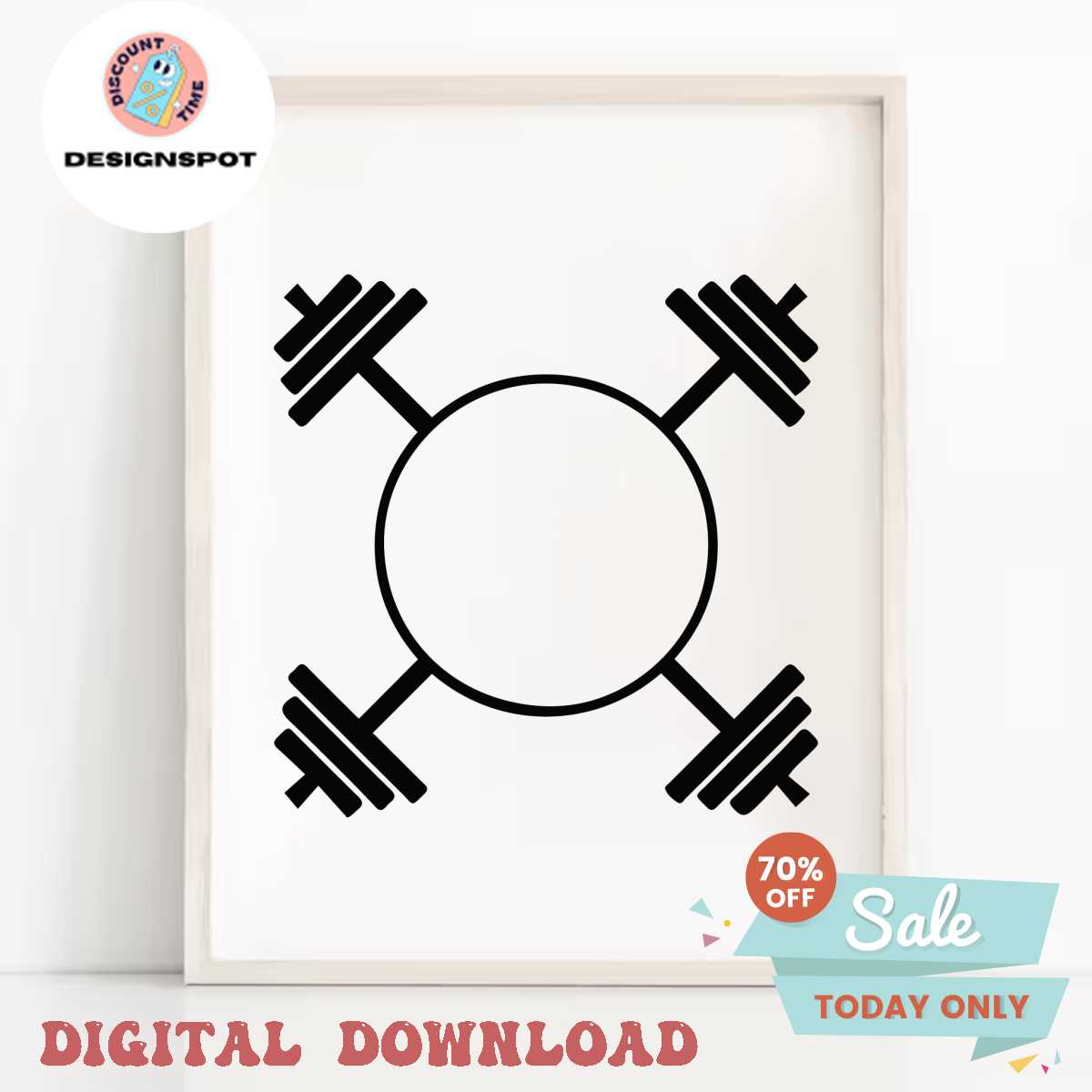 Crossed Barbells Monogram Svg, Weight Svg, Bodybuilding Svg. - Inspire ...