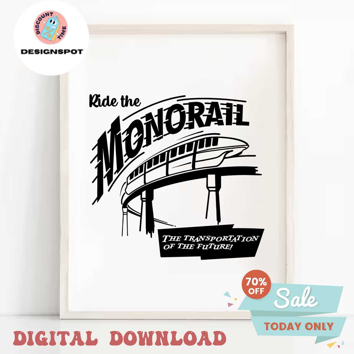 Ride the monorail SVG, easy cut file for Cricut, layered by - Inspire ...