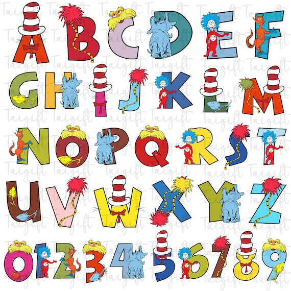 Dr Seuss Alphabet Monogram, Cat In The Hat Png, Dr Seuss Car | Inspire ...