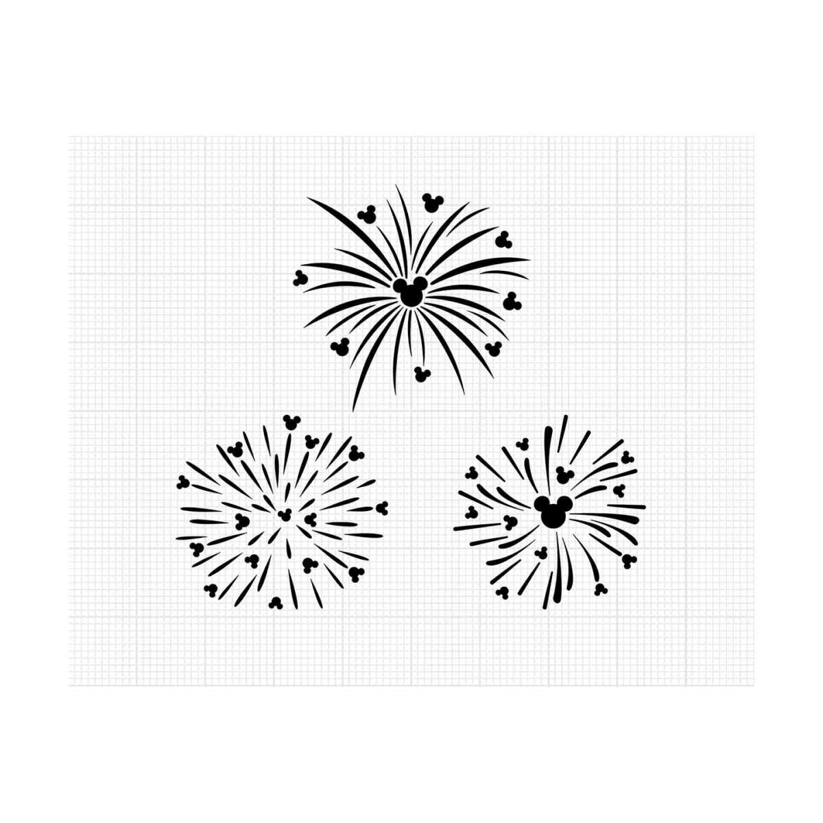 Fireworks, Mickey Mouse Ears Head, Firework, Svg and Png For | Inspire ...