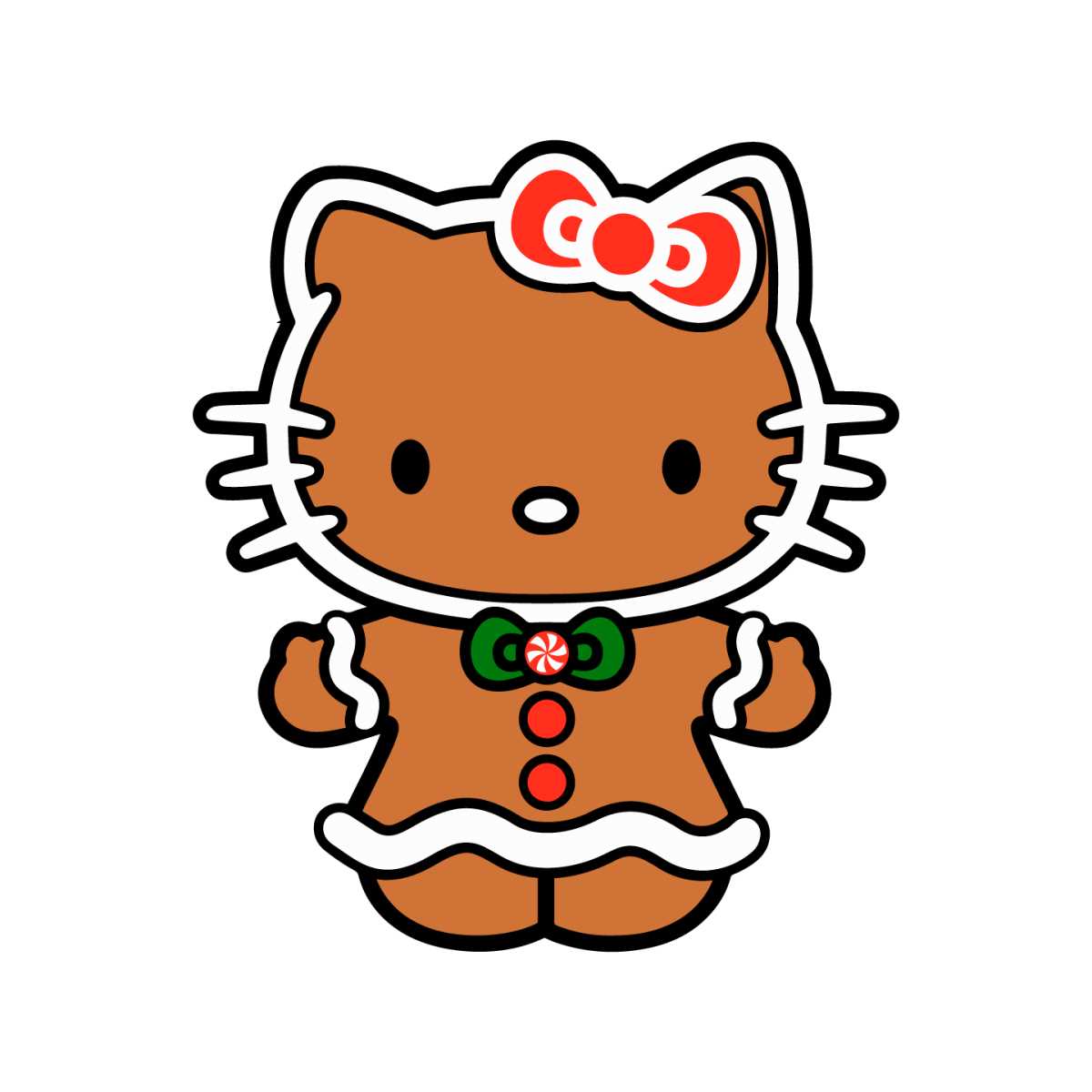 Gingerbread Christmas Hello Kitty SVG | Inspire Uplift