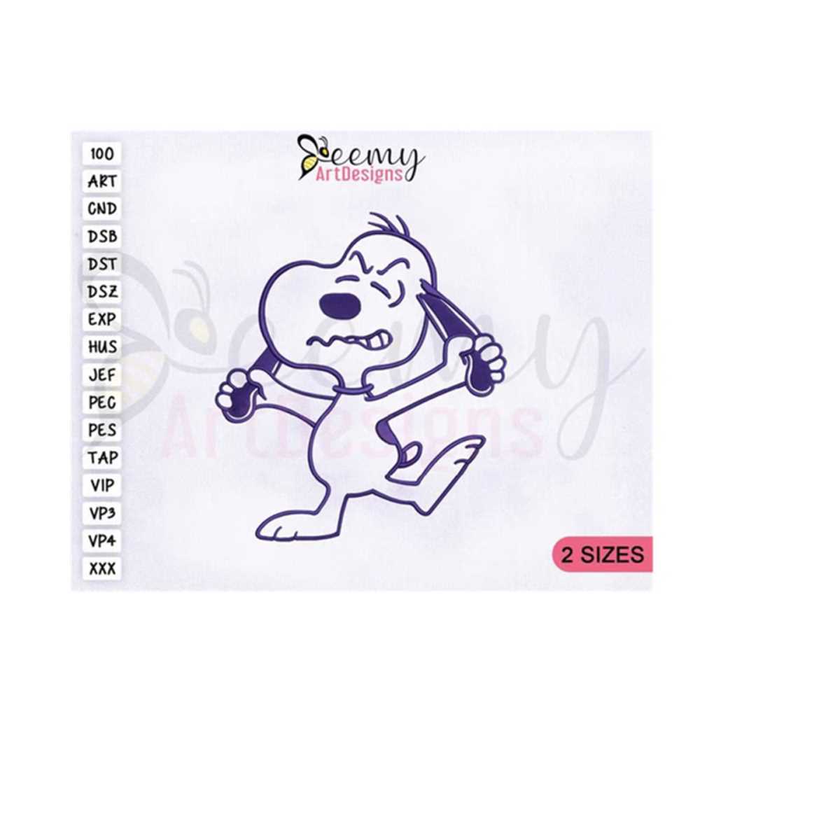 Angry Snoopy Machine Embroidery Design, 4x4 and 5x7 Hoop, Sn | Inspire ...