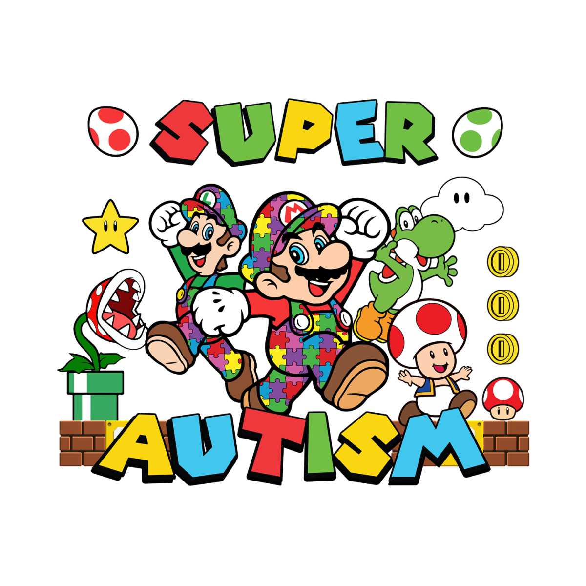 Funny Super Autism Super Mario PNG | Inspire Uplift
