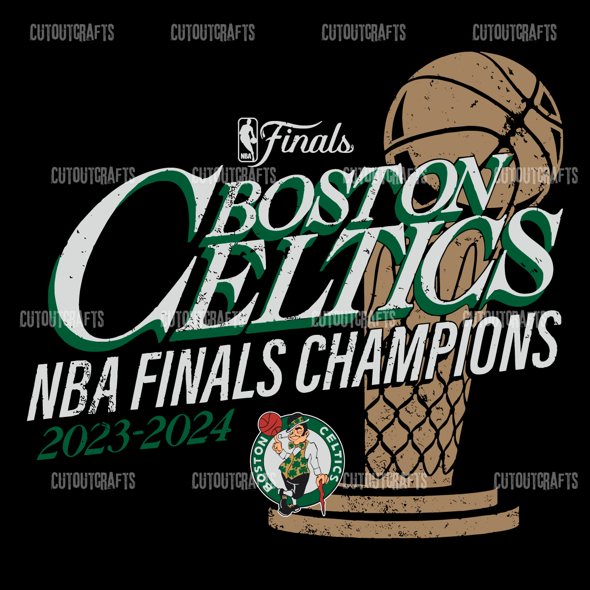 Boston Celtics 2024 NBA Finals Champions Trophy SVG - Inspire Uplift