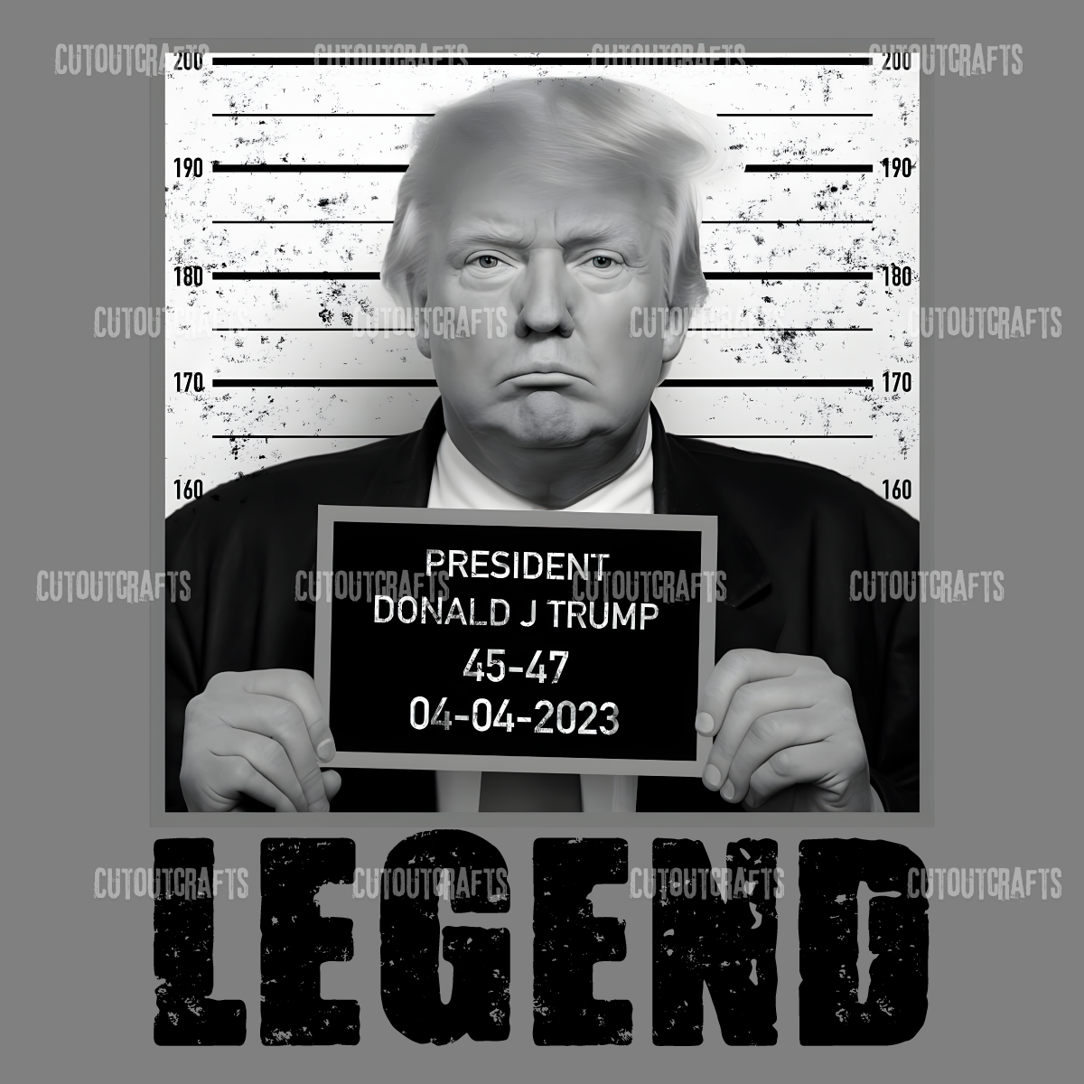 Trump Mugshot Legend President PNG Digital Download Files | Inspire Uplift
