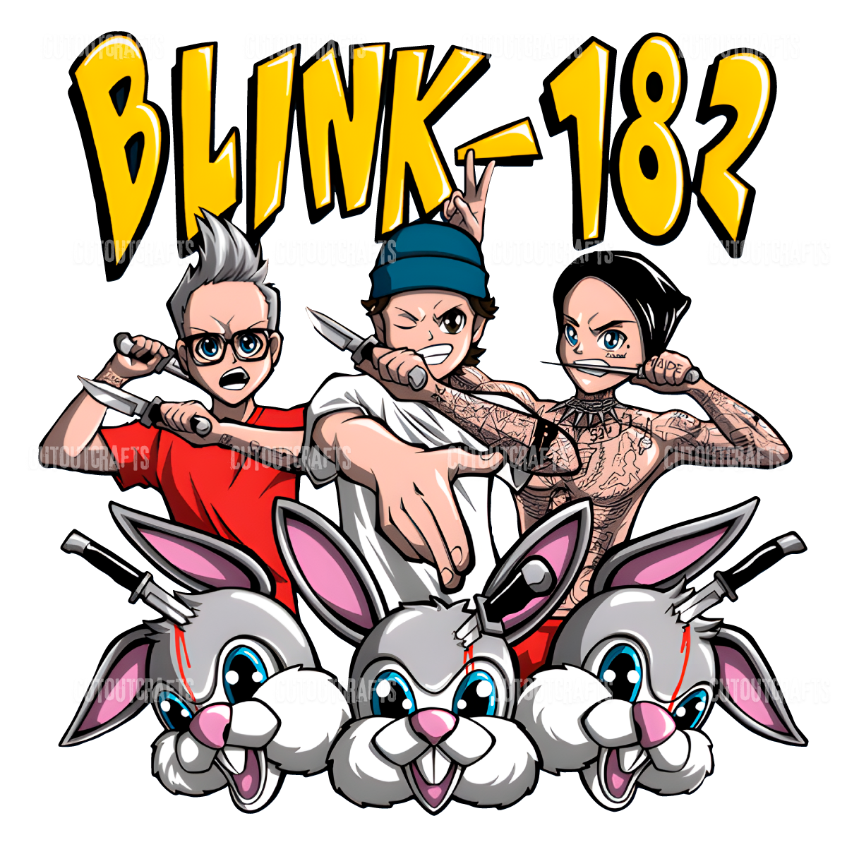 Blink 182 Throwing Knives Rabbit PNG Digital Download Files | Inspire ...
