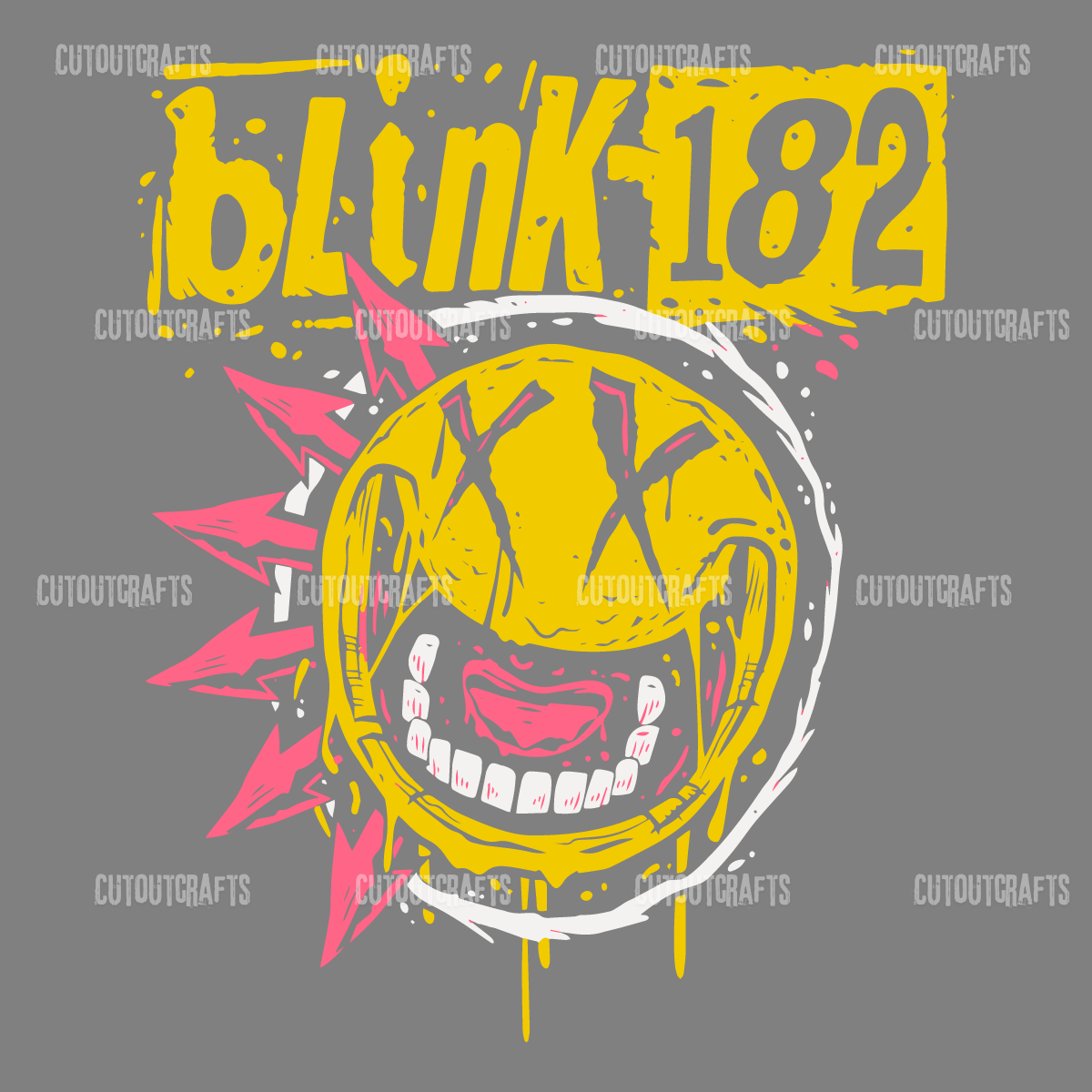 Retro Punk Smiley Face Blink 182 SVG Digital Download Files | Inspire ...