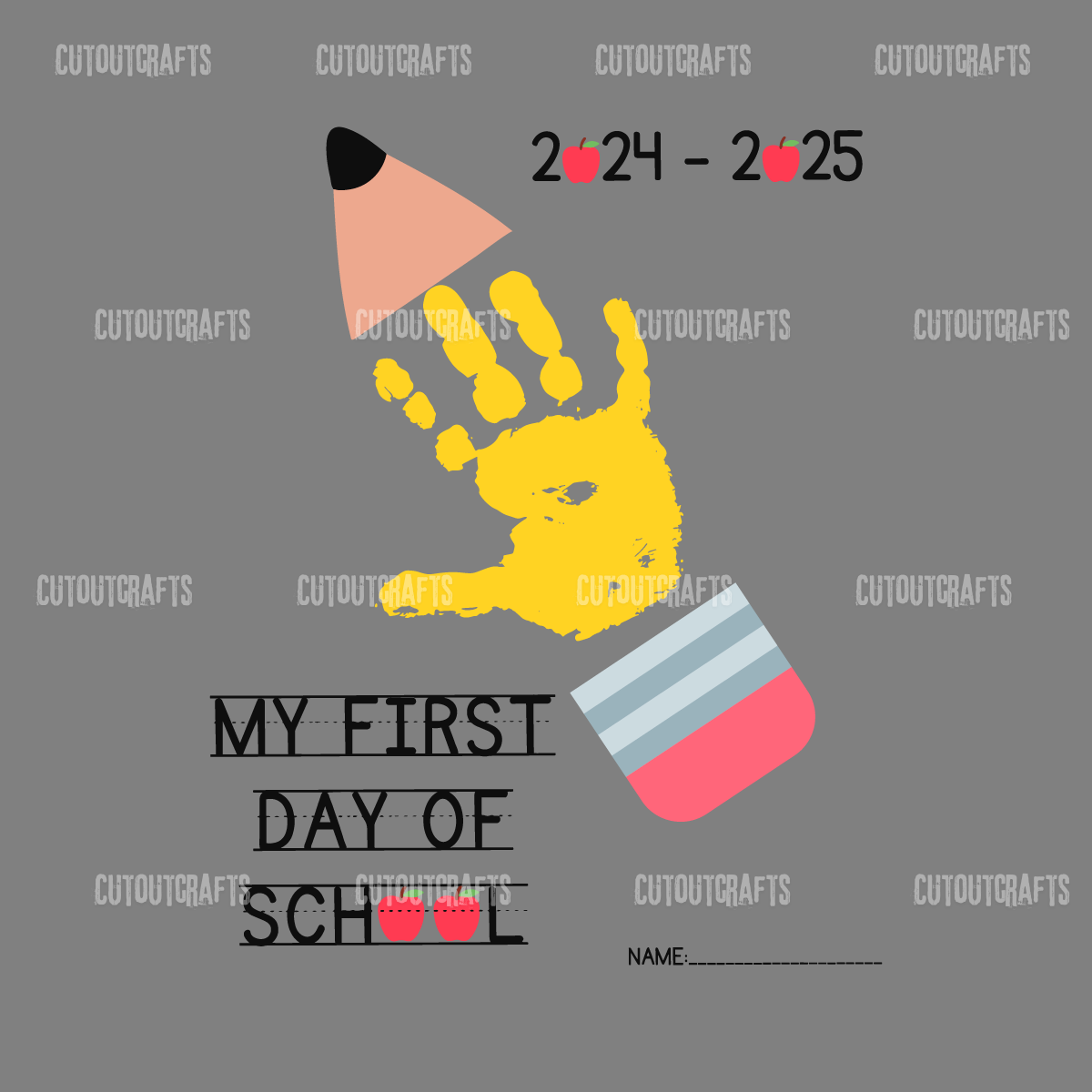 First Day Of School Handprint Craft Digital Download Files | Inspire Uplift