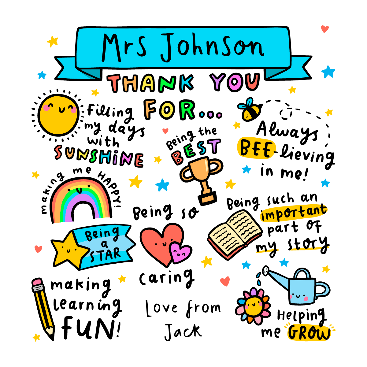 Personalized Teacher Thank You Message End Of School SVG - Inspire Uplift