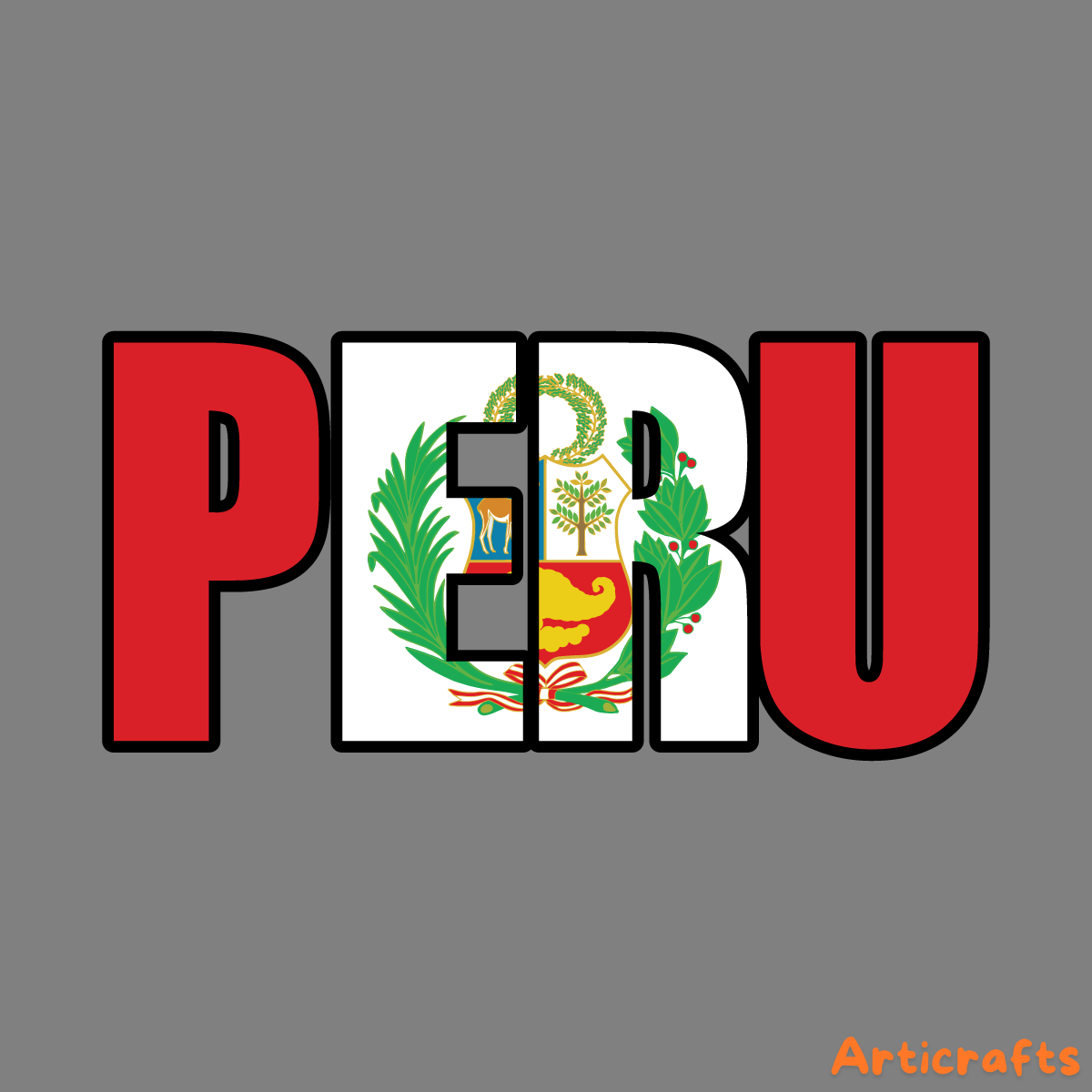 Peru Flag text word art vector .eps Digital Download Files | Inspire Uplift