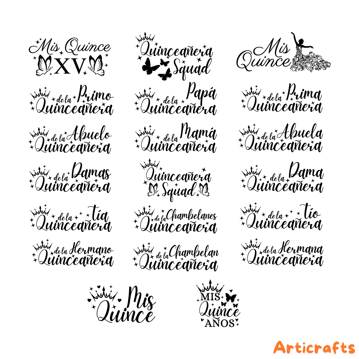Mis Quince Bundle Svg Digital Download Files | Inspire Uplift