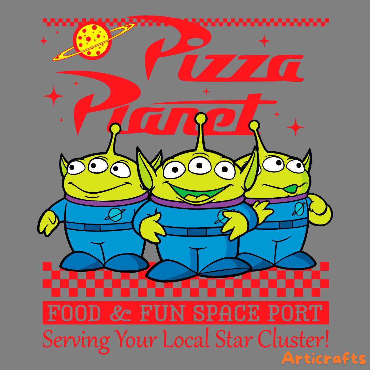 Disney Alien Pizza Planet Food And Fun Space Port SVG | Inspire Uplift