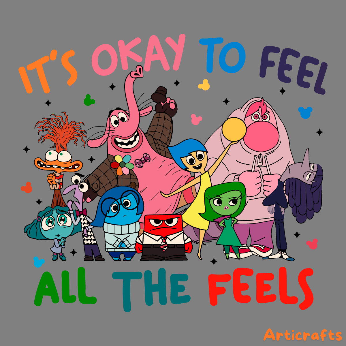 Its Okay To Feel All The Feels Inside Out SVG | Inspire Uplift