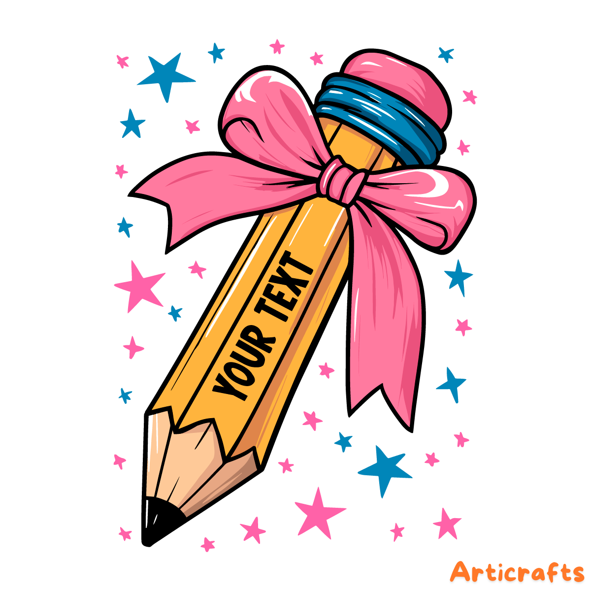 Pencil Bow Teacher Name Custom Love Back To School SVG | Inspire Uplift