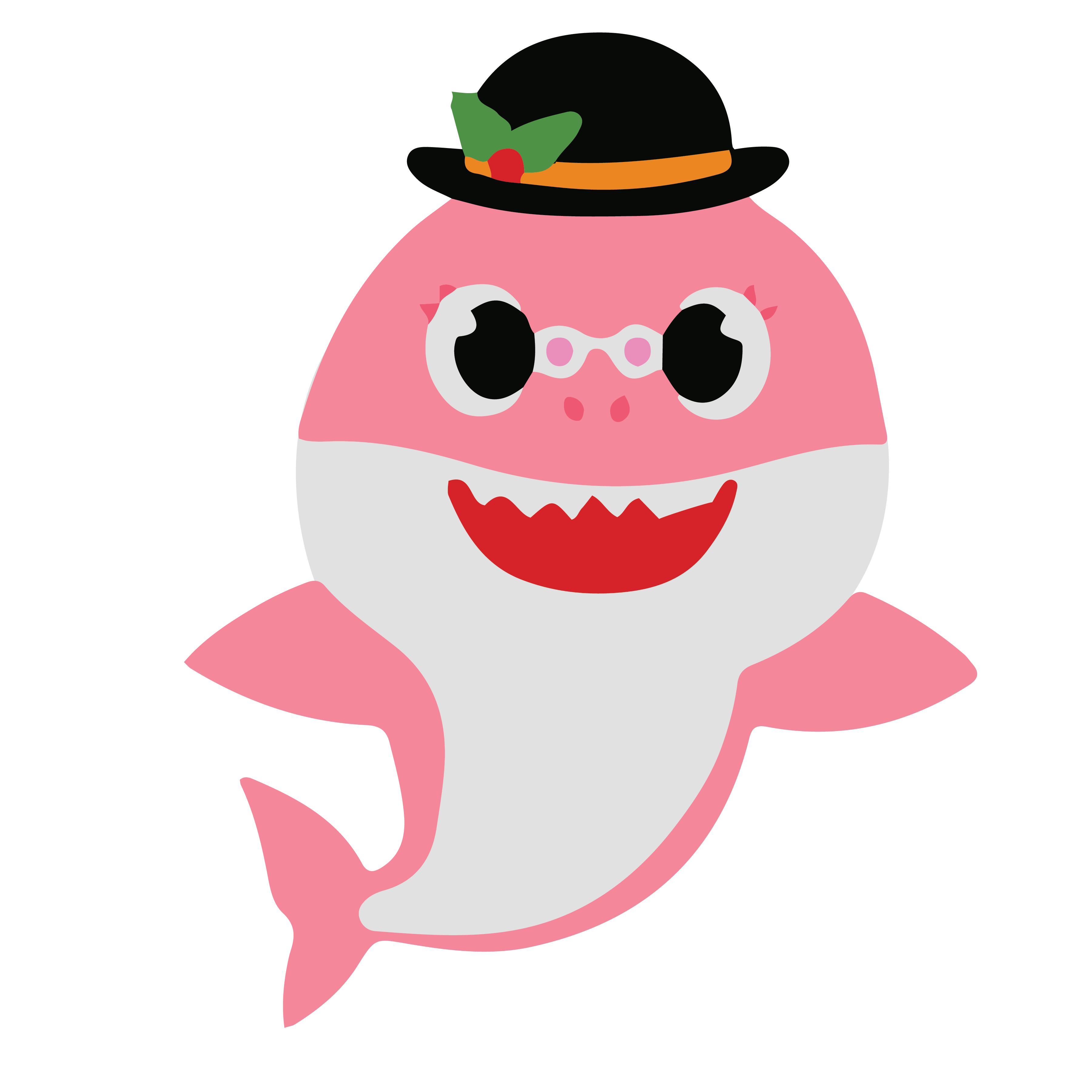 Baby Shark Snowman Hat Svg, Baby Shark Christmas Svg, Cute C | Inspire ...