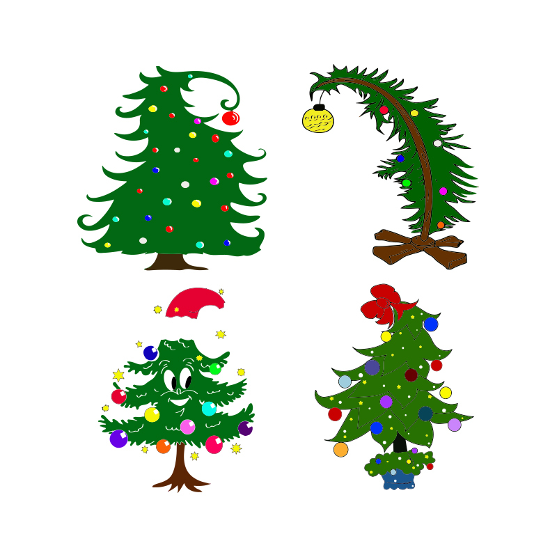 Christmas Tree Svg bundle, Christmas Tree clipart, Curvy Chr | Inspire ...