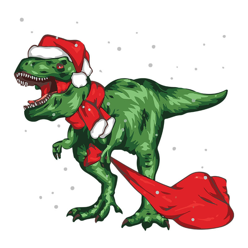 Dinosaur in a christmas hat and scarf Svg, T Rex Santa Hat S | Inspire ...