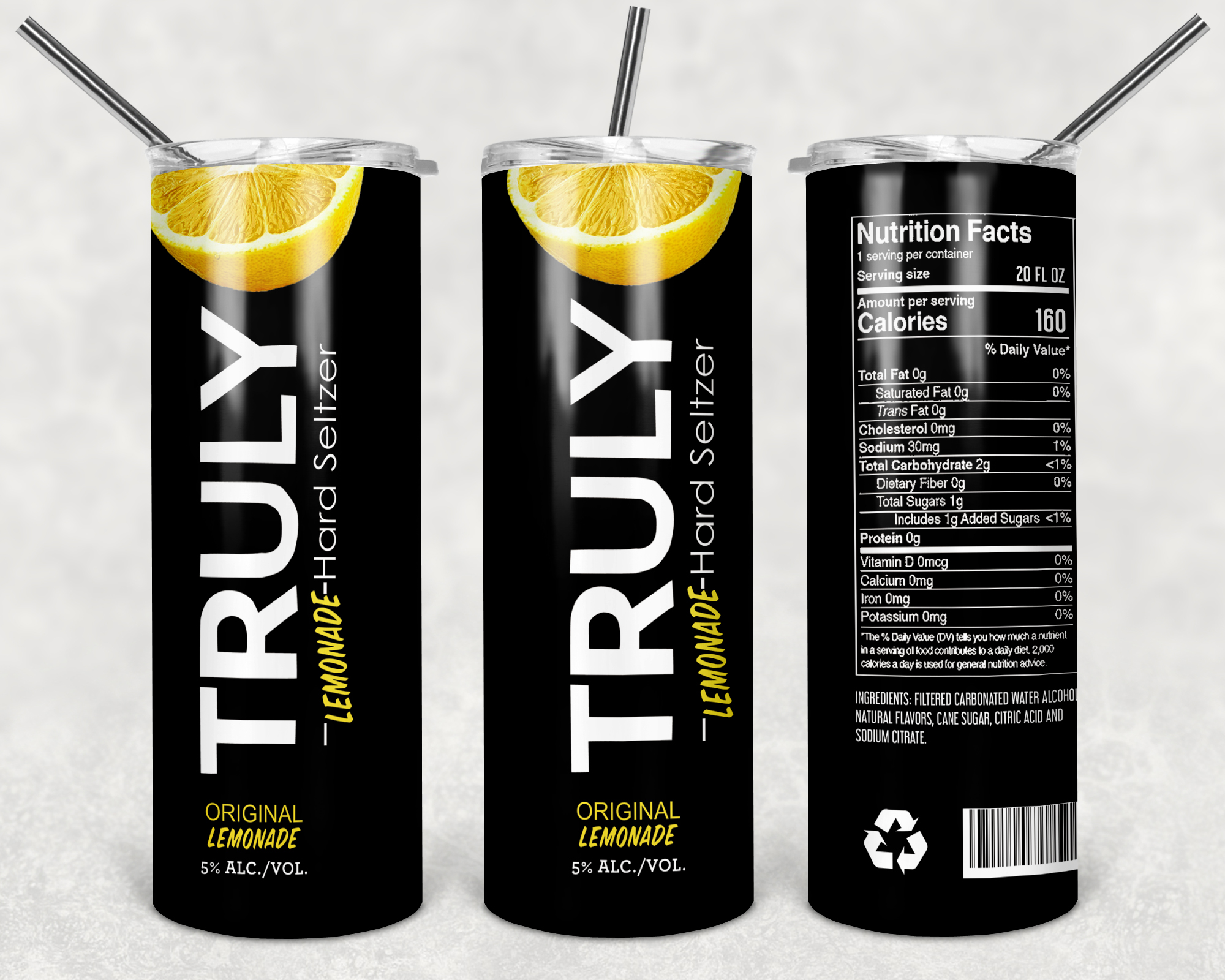 Truly Hard Seltzer Original Lemonade Tumbler Png, 20oz & 30o | Inspire ...