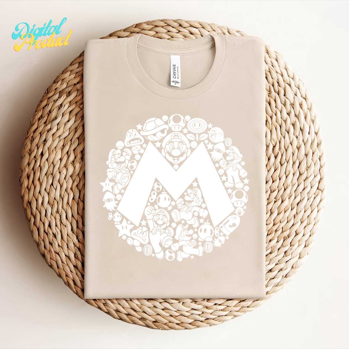 Super Mario M Circle Icon Emblem Mosaic Style Mario Kart | S | Inspire ...