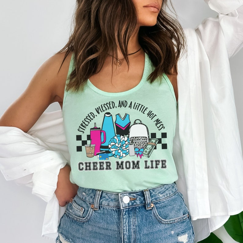Cheer mom tank top, custom cheer mom shirt, cheerleading gif | Inspire ...