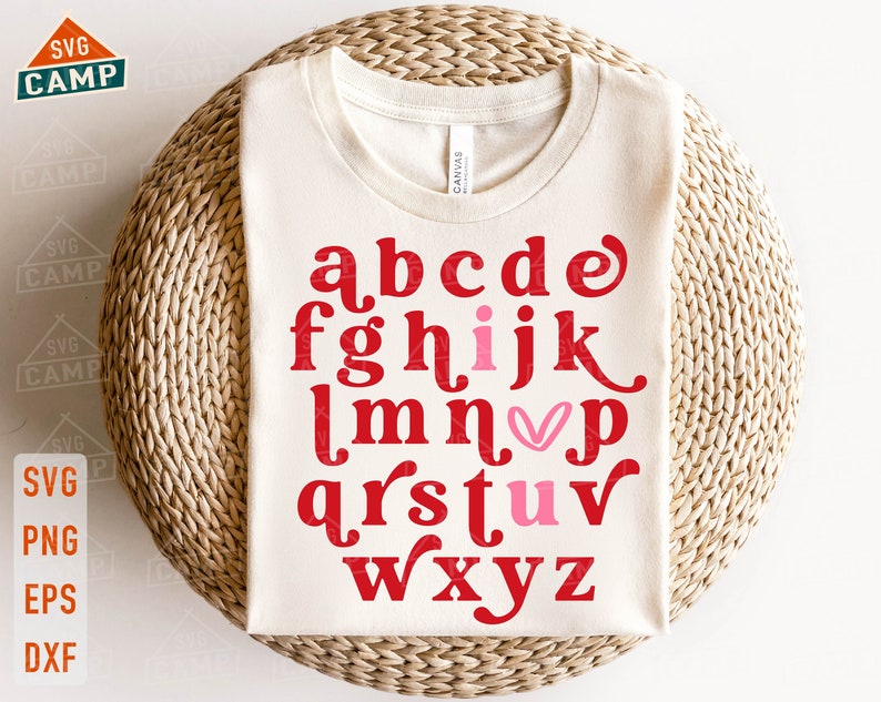 Valentine Alphabe Valentines Svg, Love Alphabet Svg, Alphabe | Inspire ...