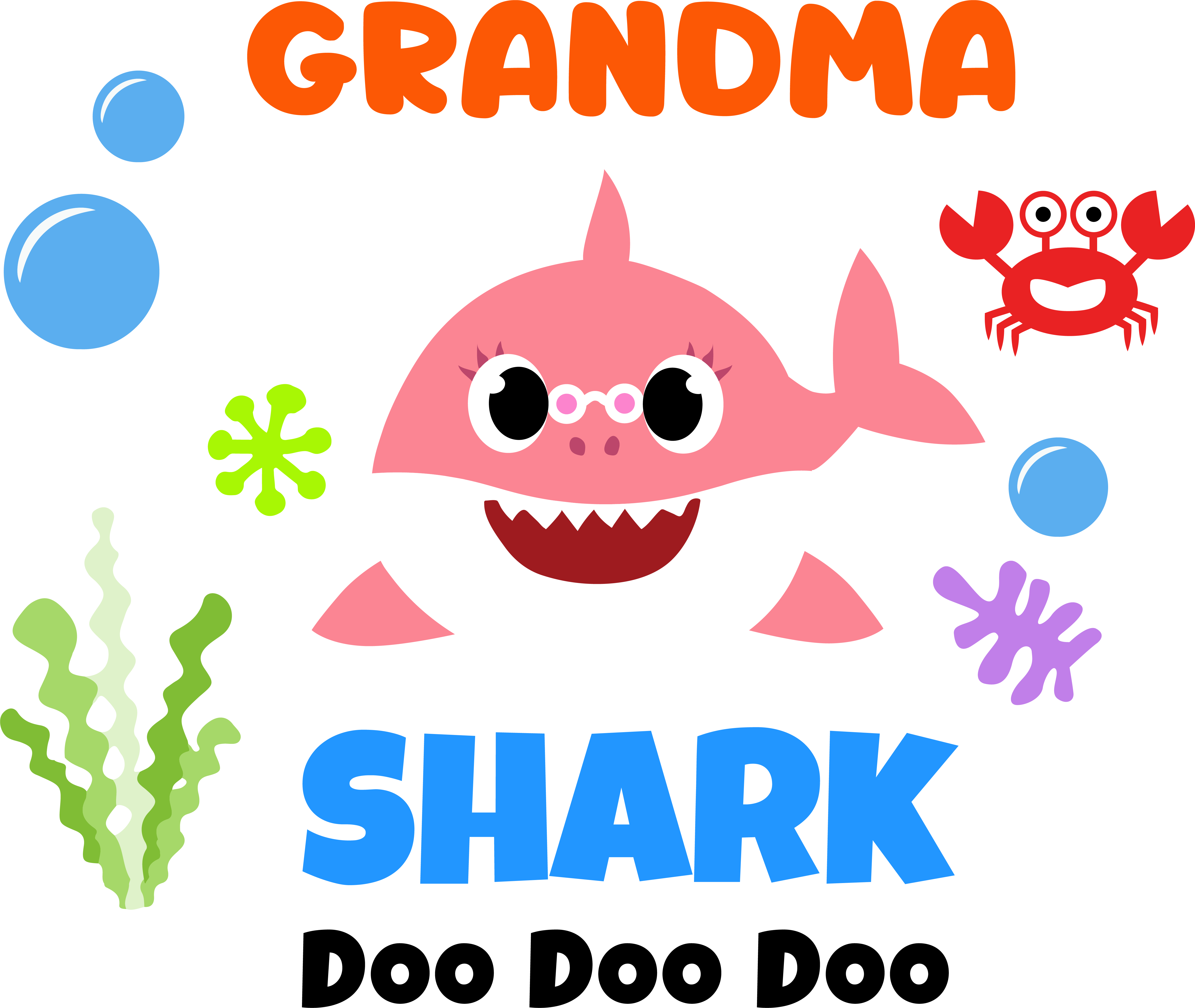 Grandma shark Svg, Baby Shark Family Svg, Baby Shark Birthda - Inspire ...