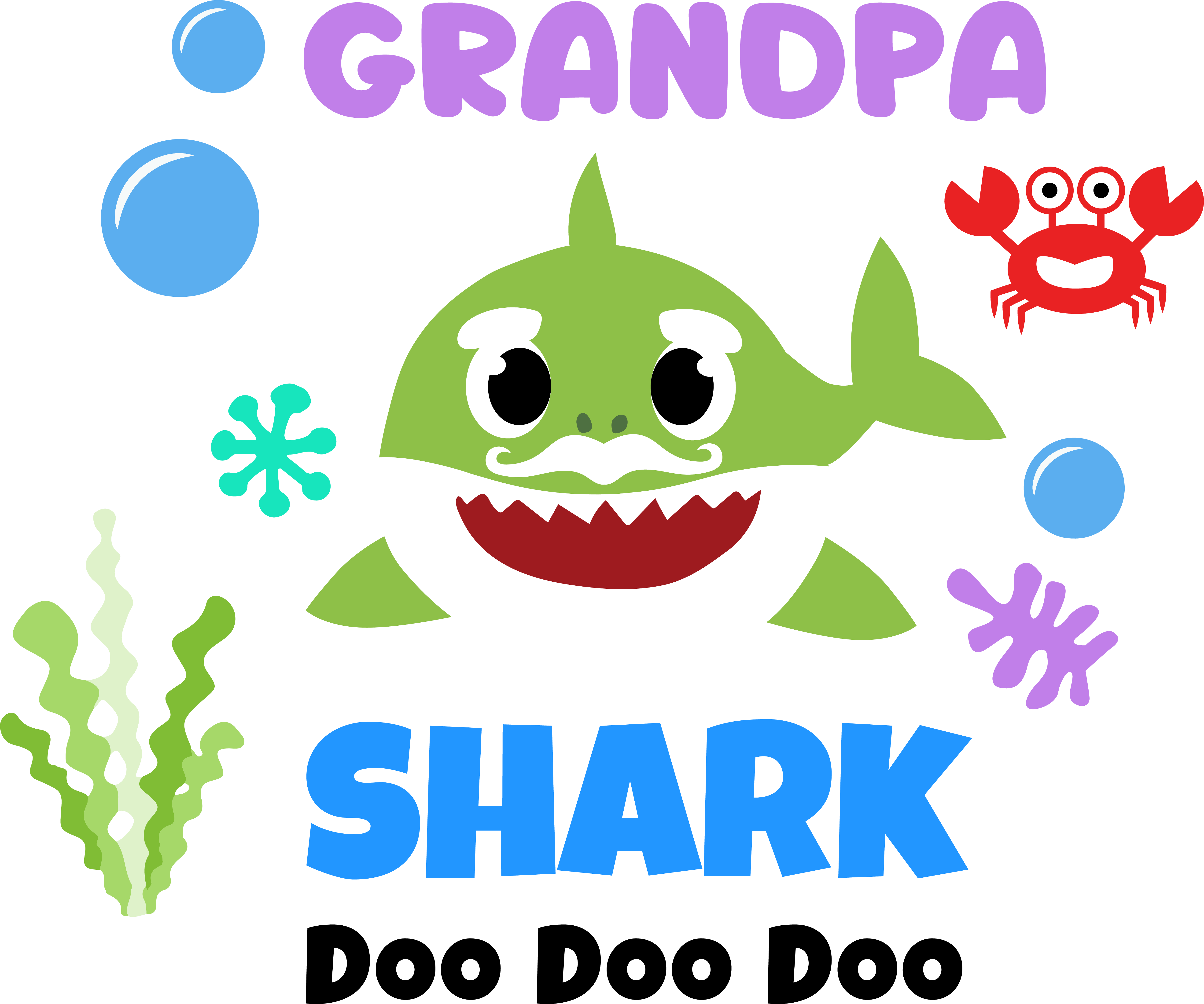 Grandpa shark Svg, Baby Shark Family Svg, Baby Shark Birthda | Inspire ...