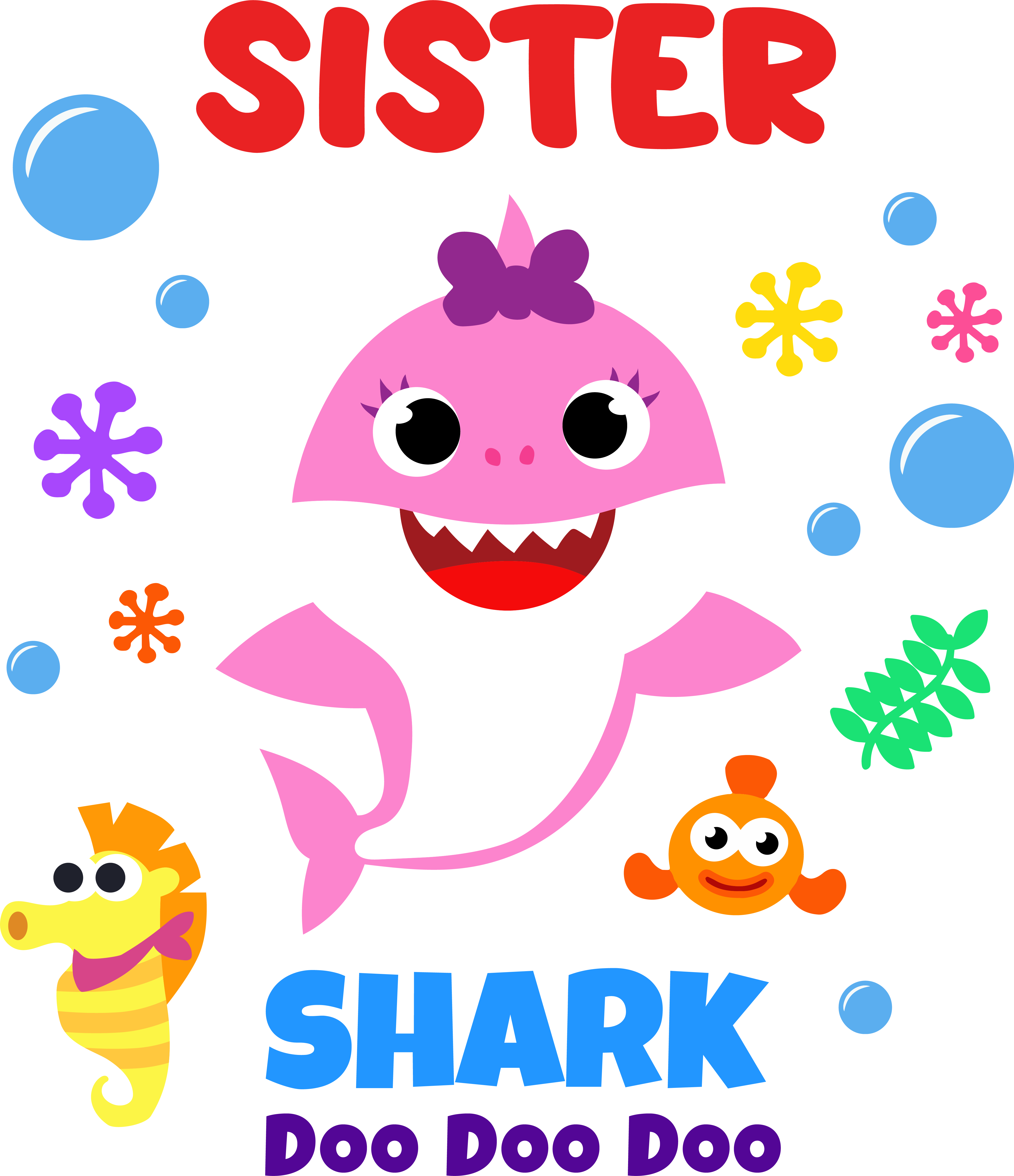 Sister Shark Svg, Baby Shark Family Svg, Baby Shark Birthday | Inspire ...
