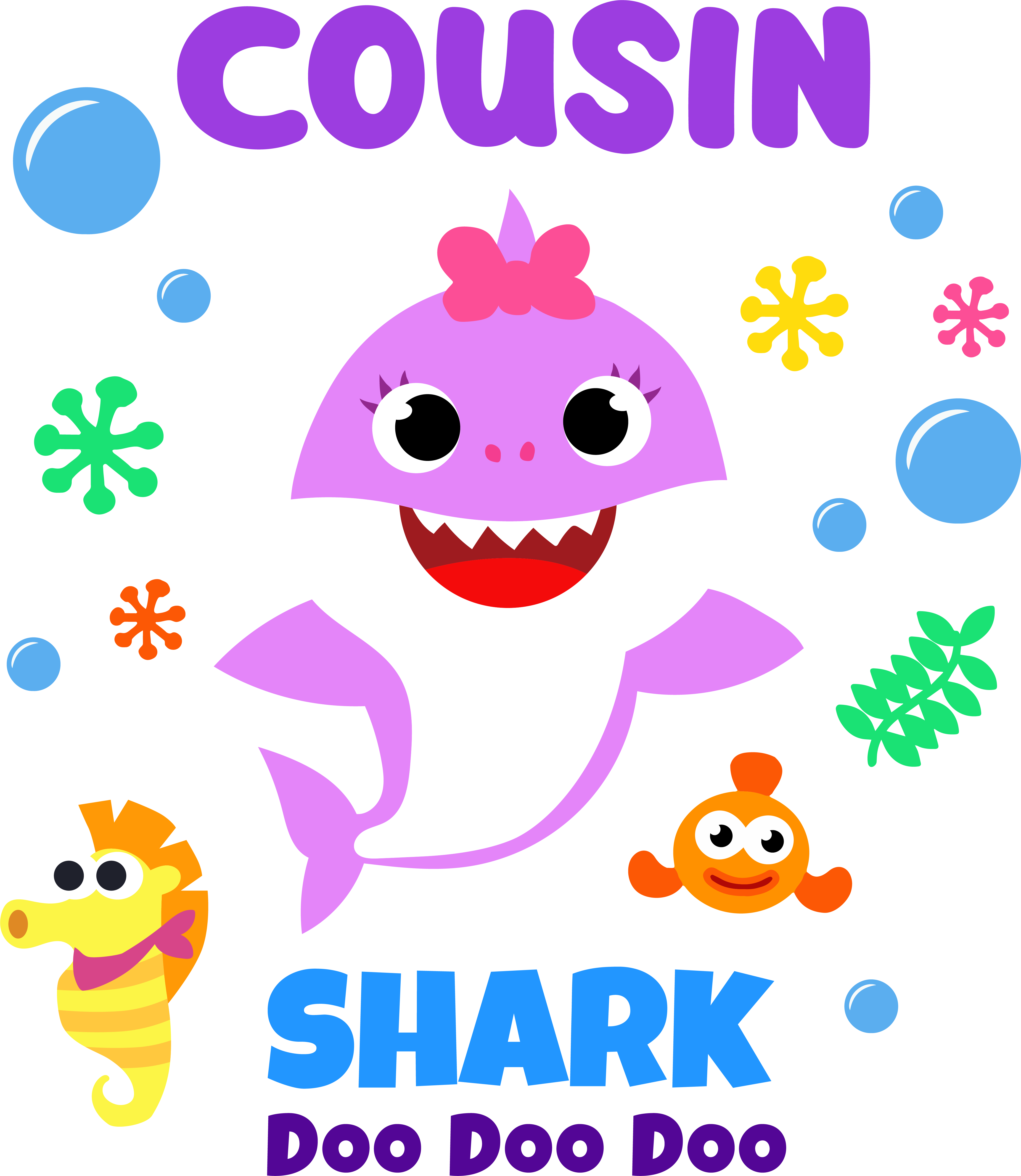 Cousin girl Shark Svg, Baby Shark Family Svg, Baby Shark Bir | Inspire ...