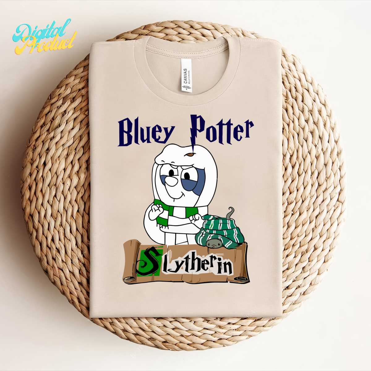 Retro Bluey Potter Slytherin Hogwarts PNG | Inspire Uplift
