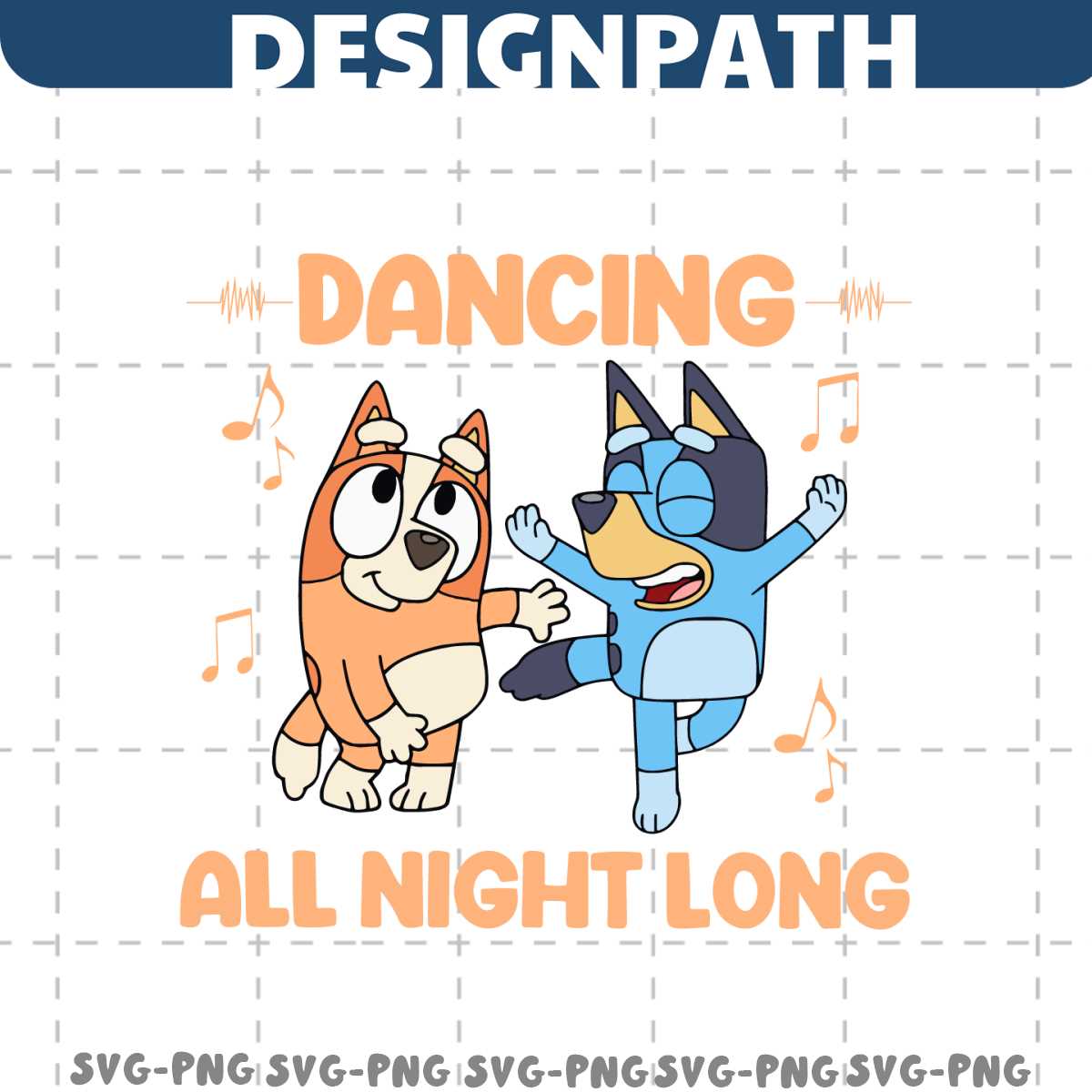 Bluey Bingo Dancing All Night Long SVG | Inspire Uplift